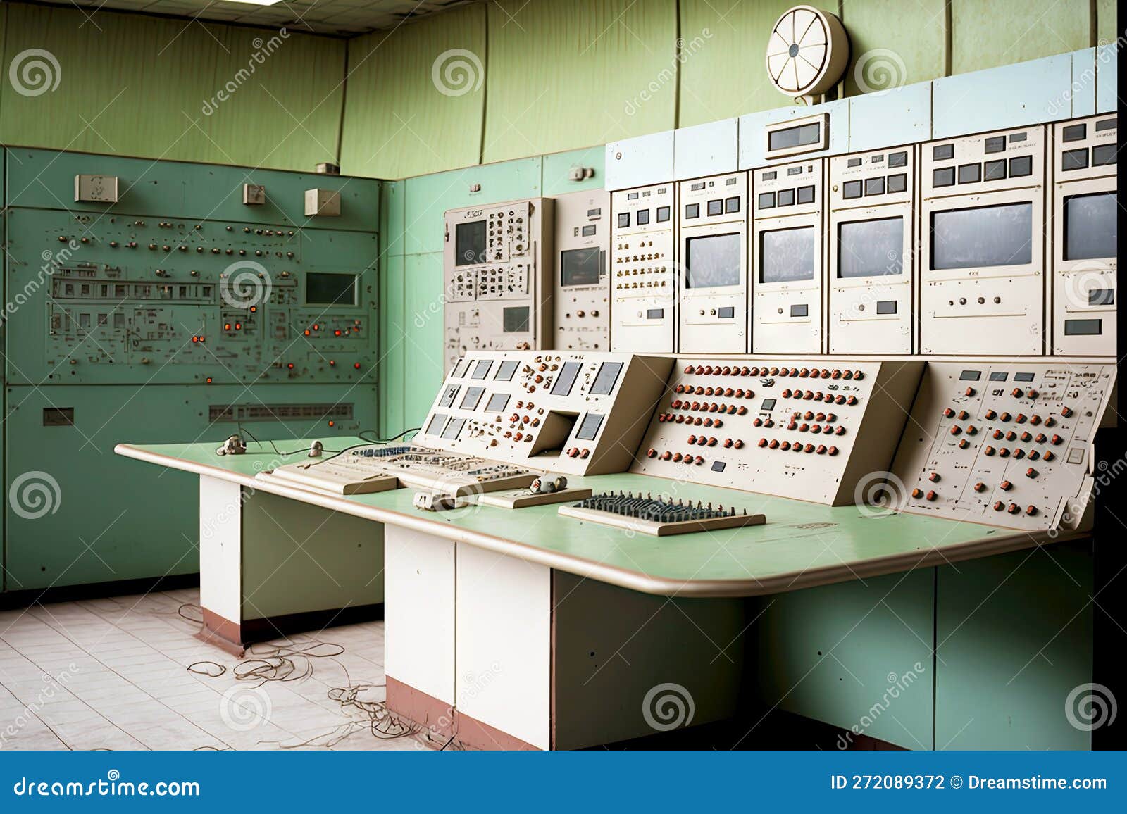 Technical Hall of Nuclear Power Plant with Nuclear Reactor Control ...