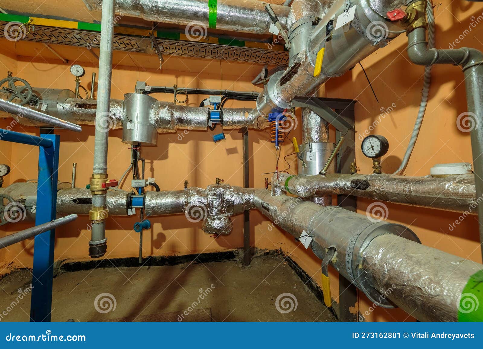 Technical Heating Pipes in the Basement of a Building Editorial Photo ...
