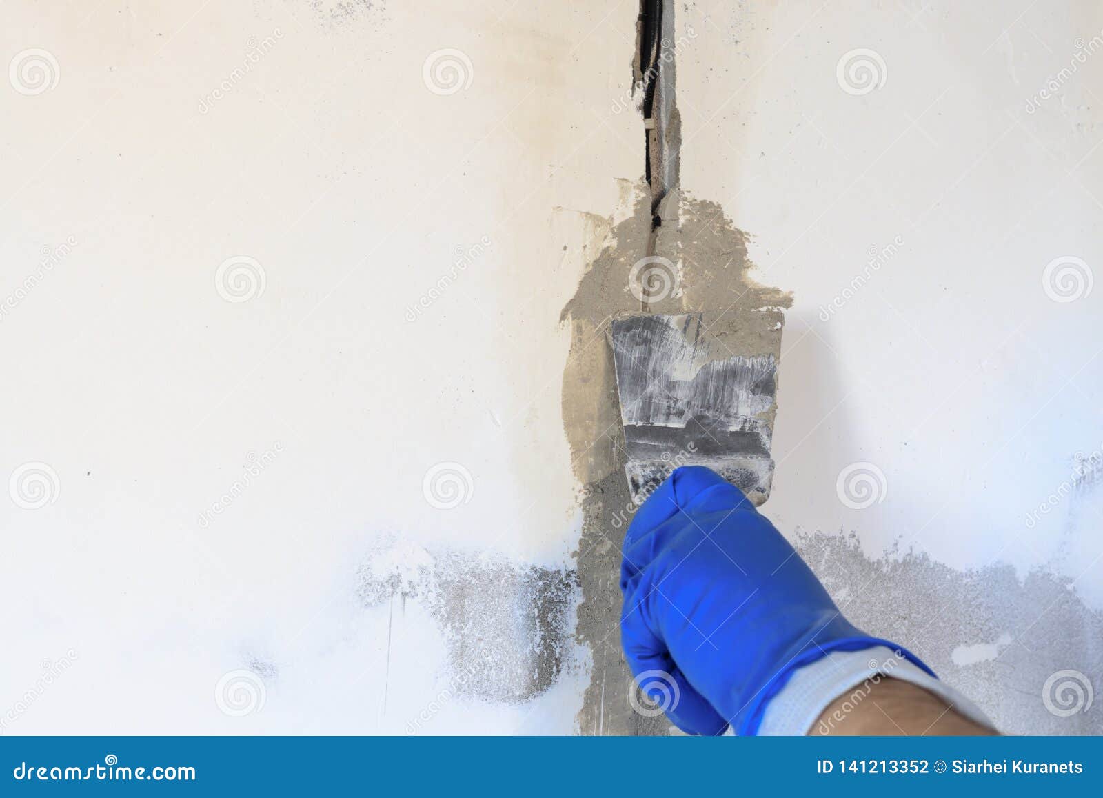 . Technical Hole in it is an Electrical Wire. the Wall is White. Master ...