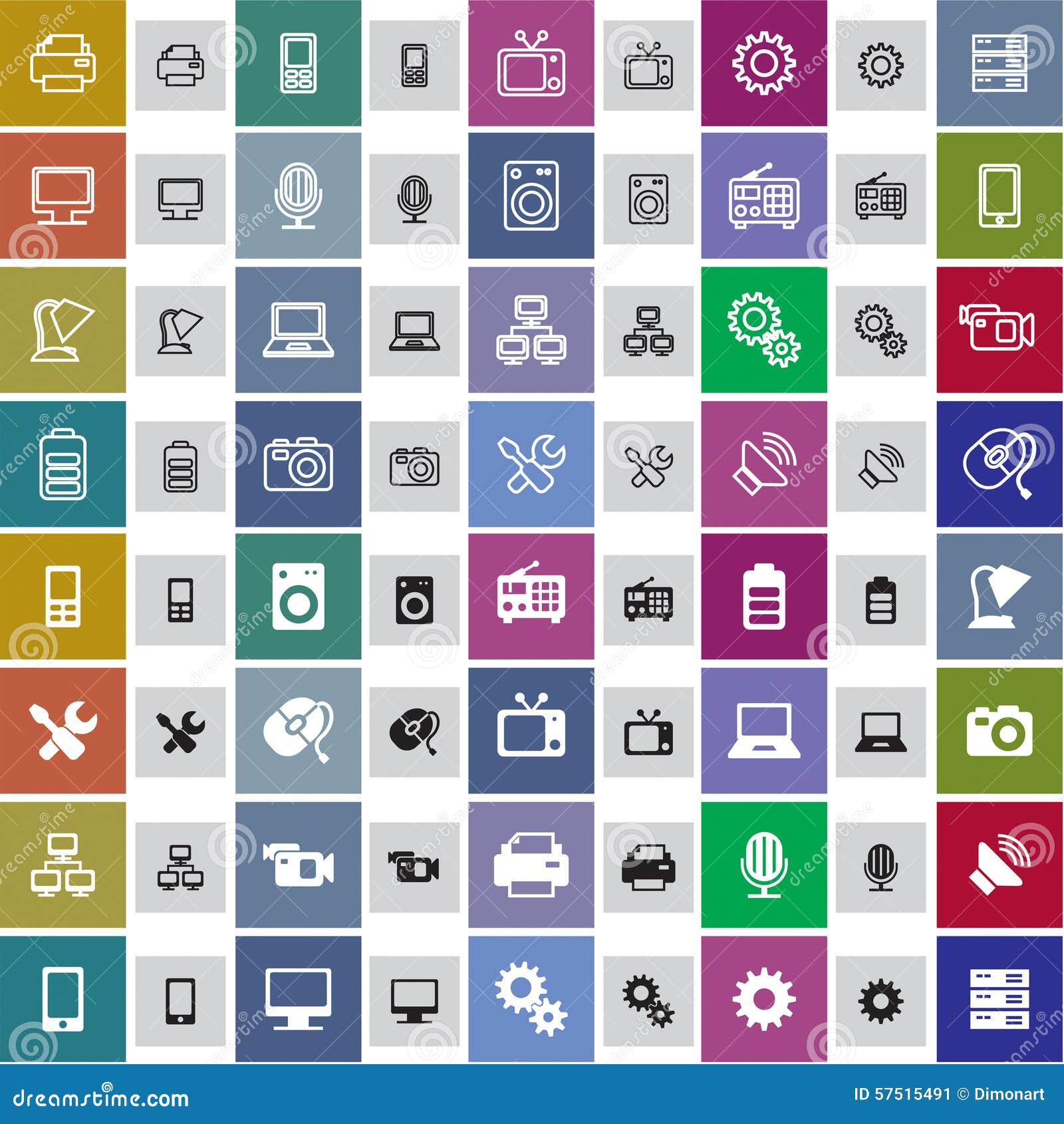 Technical icons stock vector. Illustration of mobile - 57515491