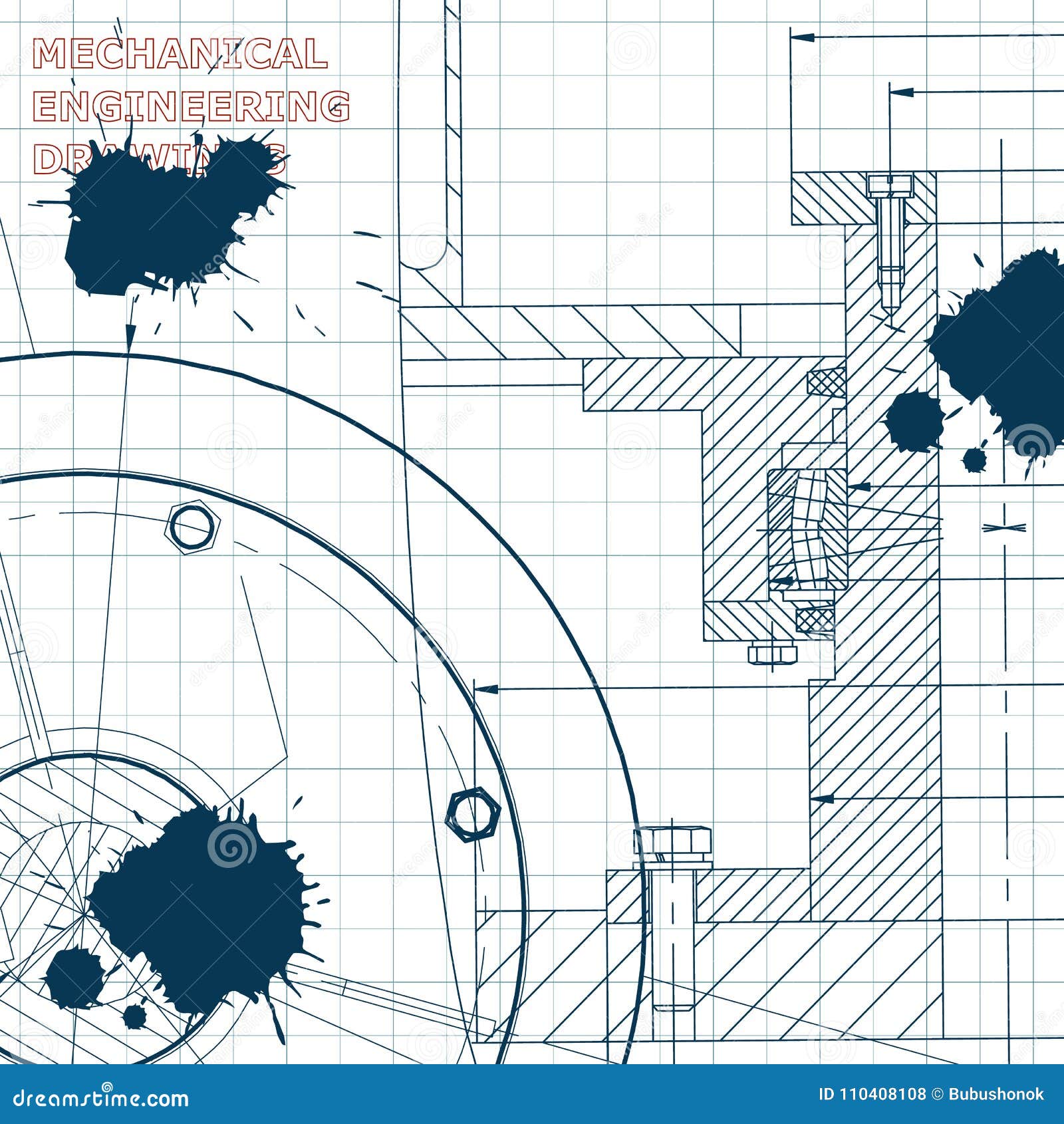 Technical Illustration. Draft. Ink Stock Vector - Illustration of ...