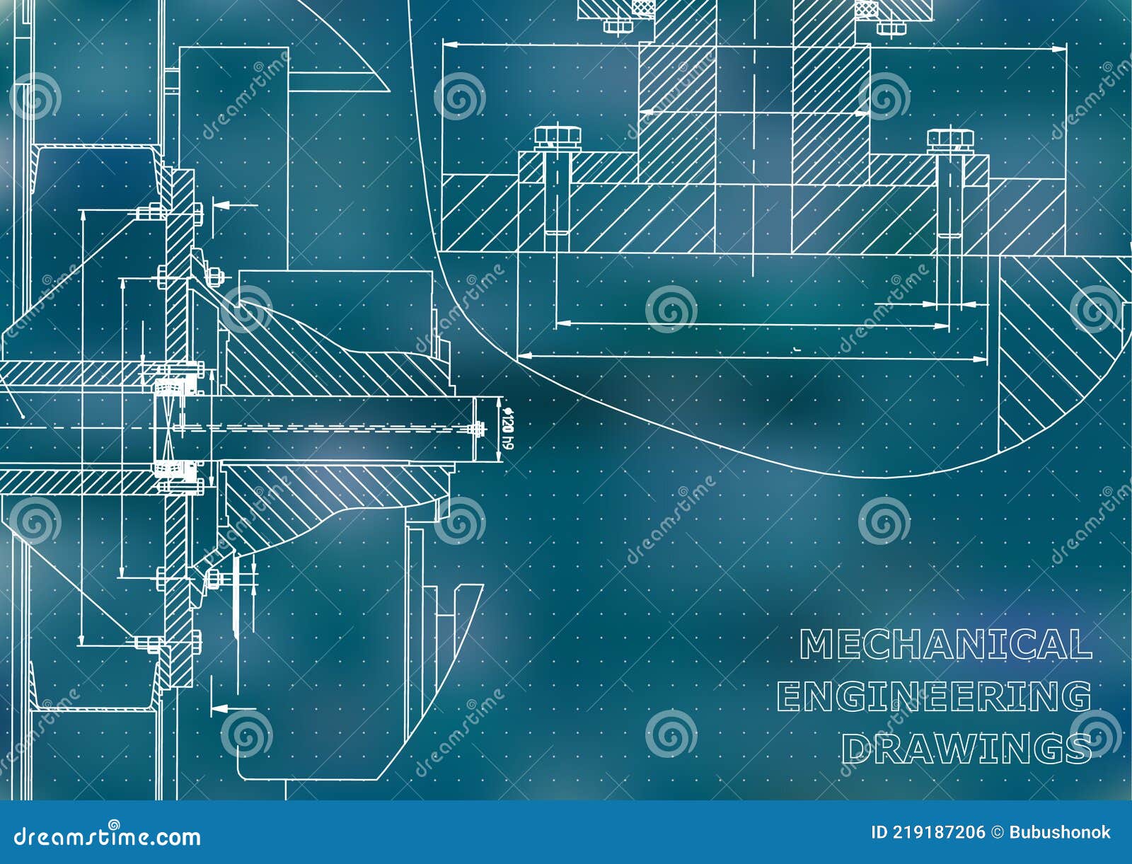 Engineering Backgrounds. Mechanical Engineering Drawings. Cover. Banner ...