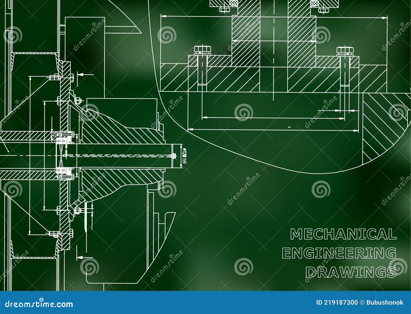 Engineering Backgrounds. Mechanical Engineering Drawings. Cover. Banner ...