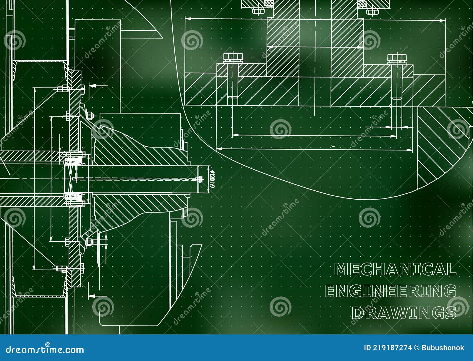 Engineering Backgrounds. Mechanical Engineering Drawings. Cover. Banner ...