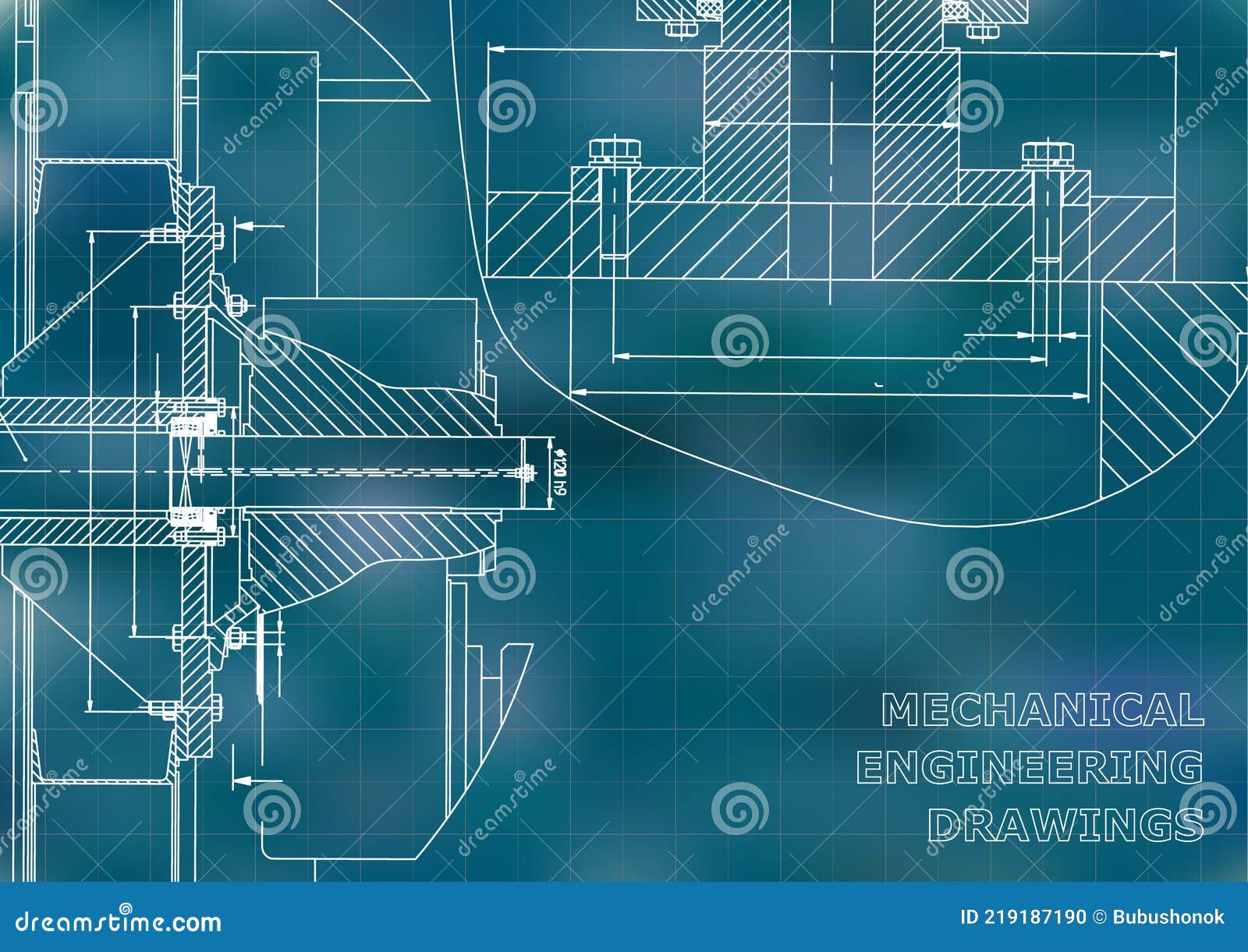 Engineering Backgrounds. Mechanical Engineering Drawings. Cover. Banner ...