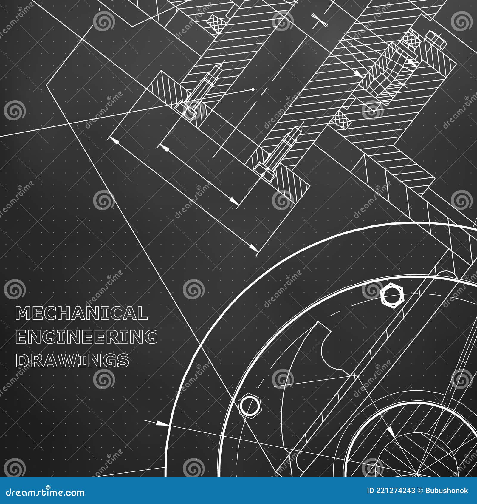 Technical Illustration. Mechanical Engineering. Technical Design Stock ...