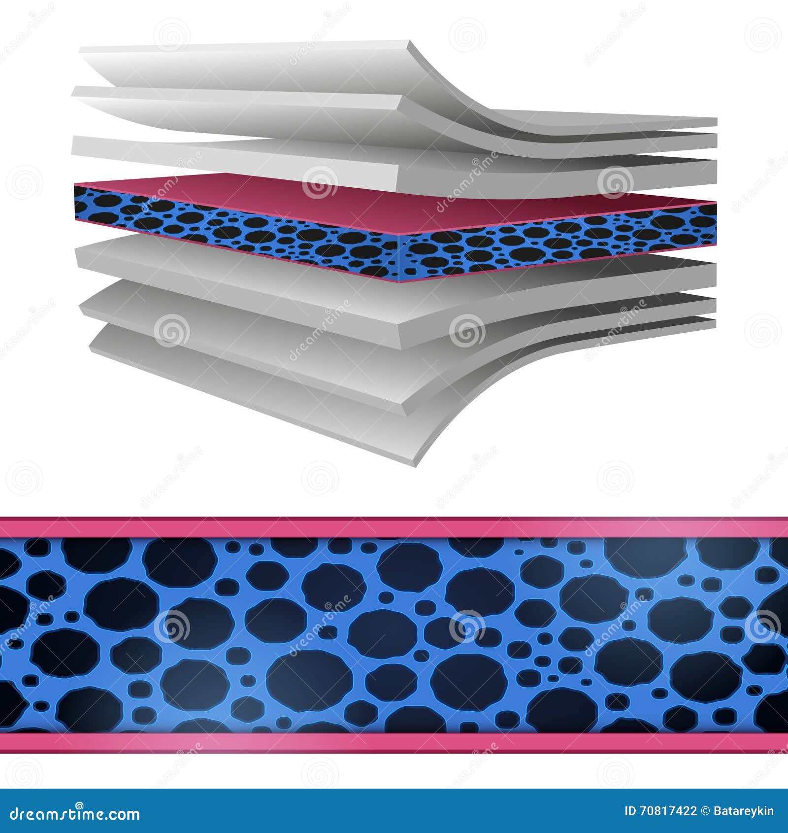 Technical Illustration of Porous Material. Stock Illustration ...