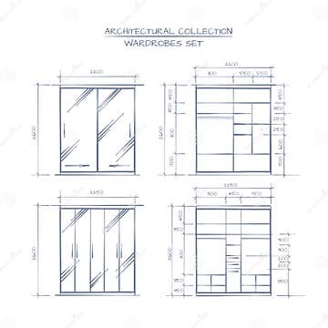Technical Illustration of Wardrobe Stock Vector - Illustration of ...