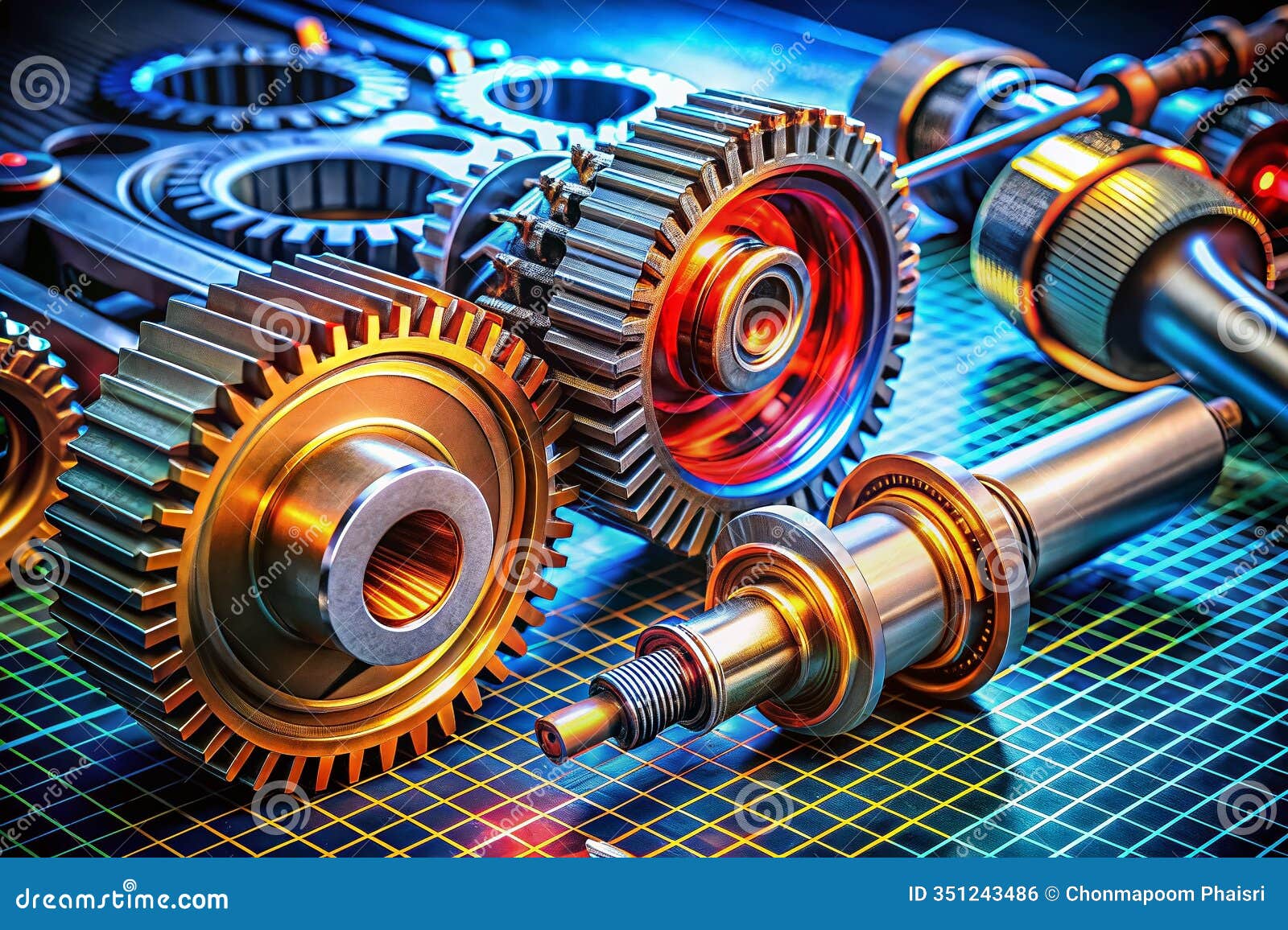 Technical Illustrations of Mechanical Engineering Components Candid ...
