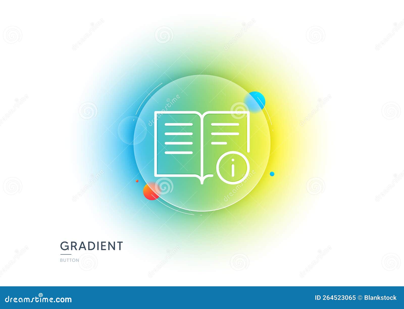 Technical Information Line Icon. Instruction Sign. Gradient Blur Button ...