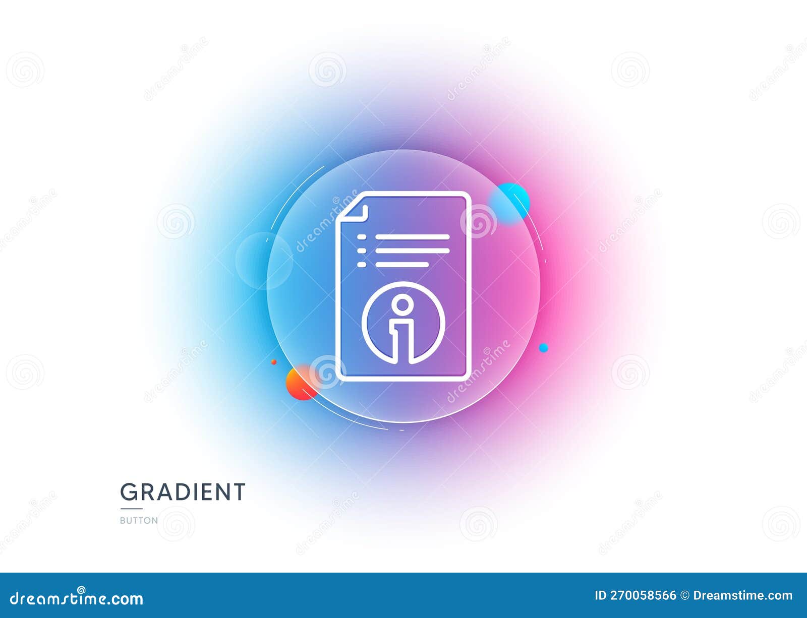 Technical Information Line Icon. Instruction Sign. Gradient Blur Button ...