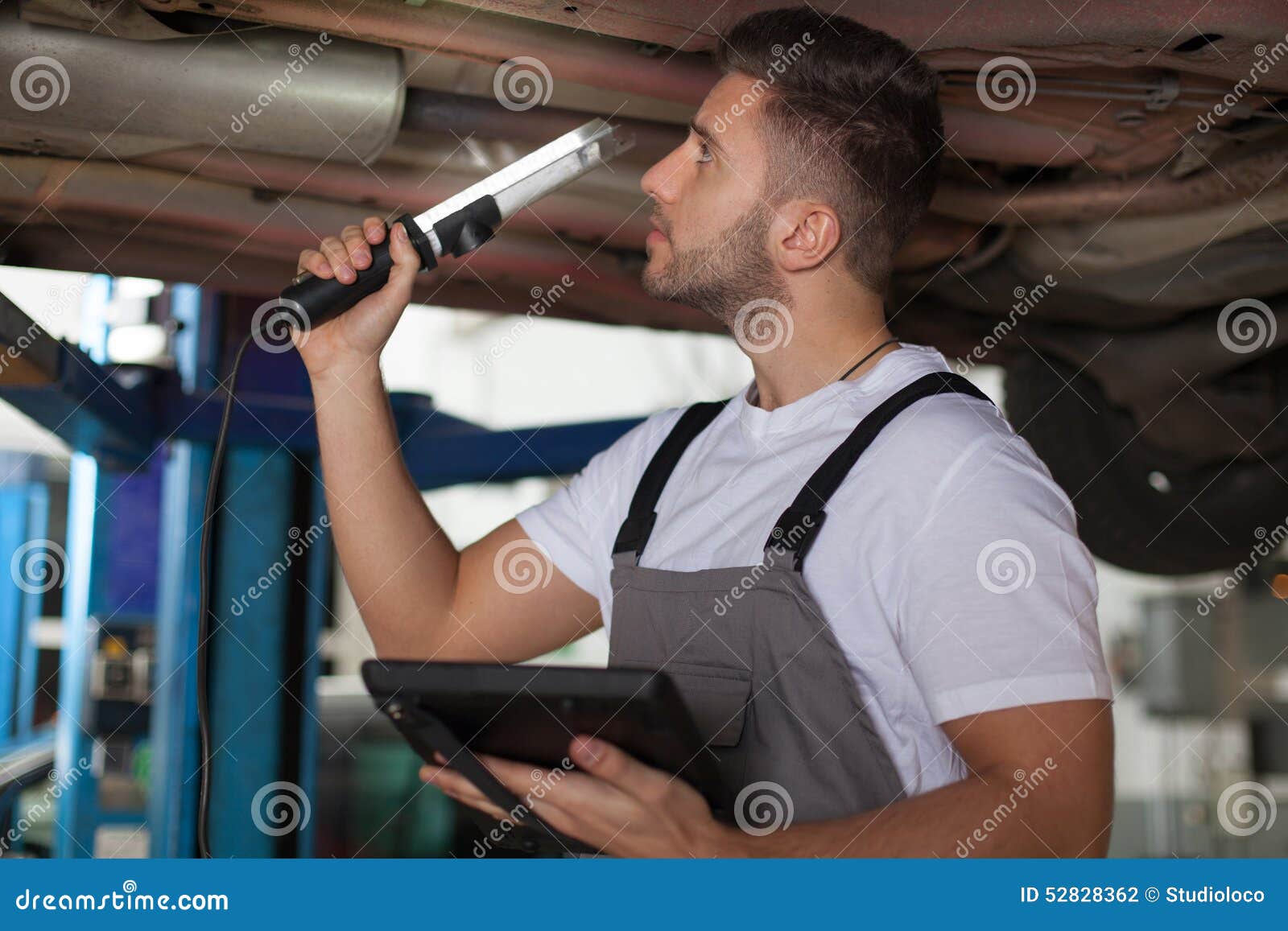 Technical Inspection of a Car Chassis Stock Photo - Image of adult ...