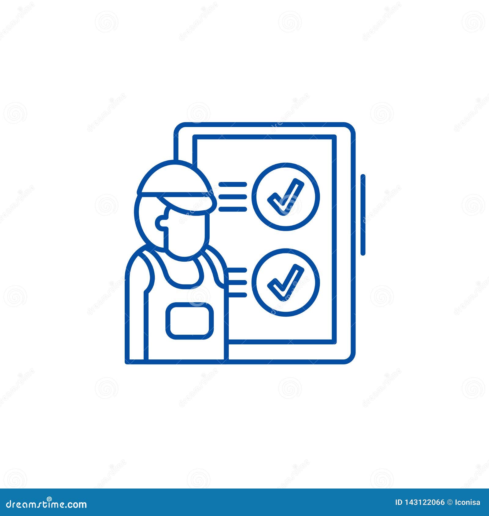 Technical Inspection Line Icon Concept. Technical Inspection Flat ...
