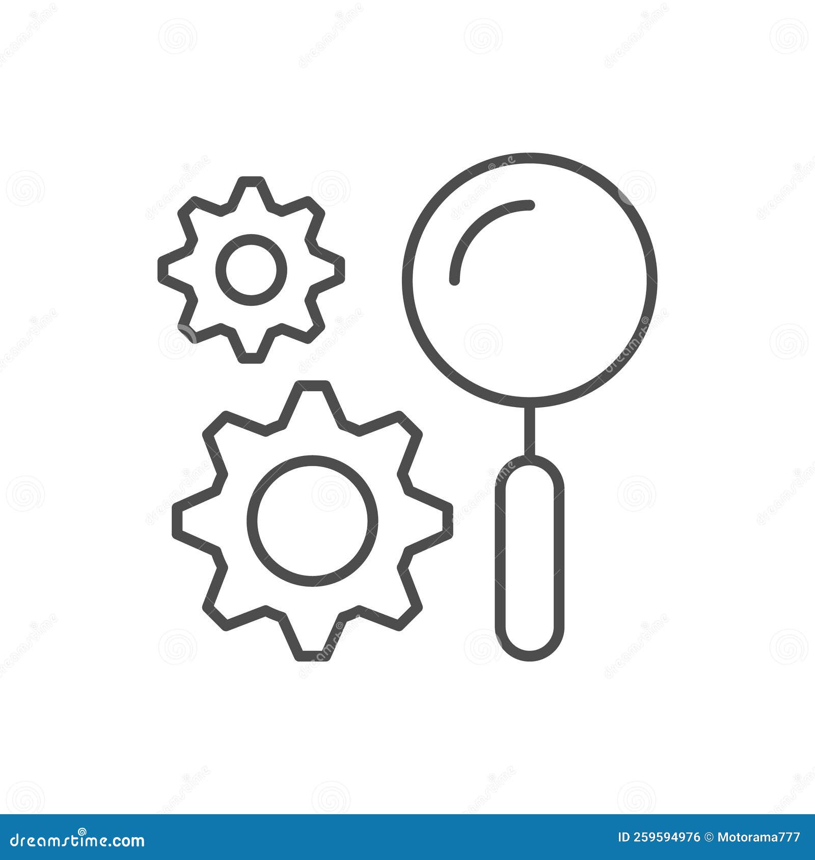Technical Inspection Line Outline Icon Stock Vector - Illustration of ...