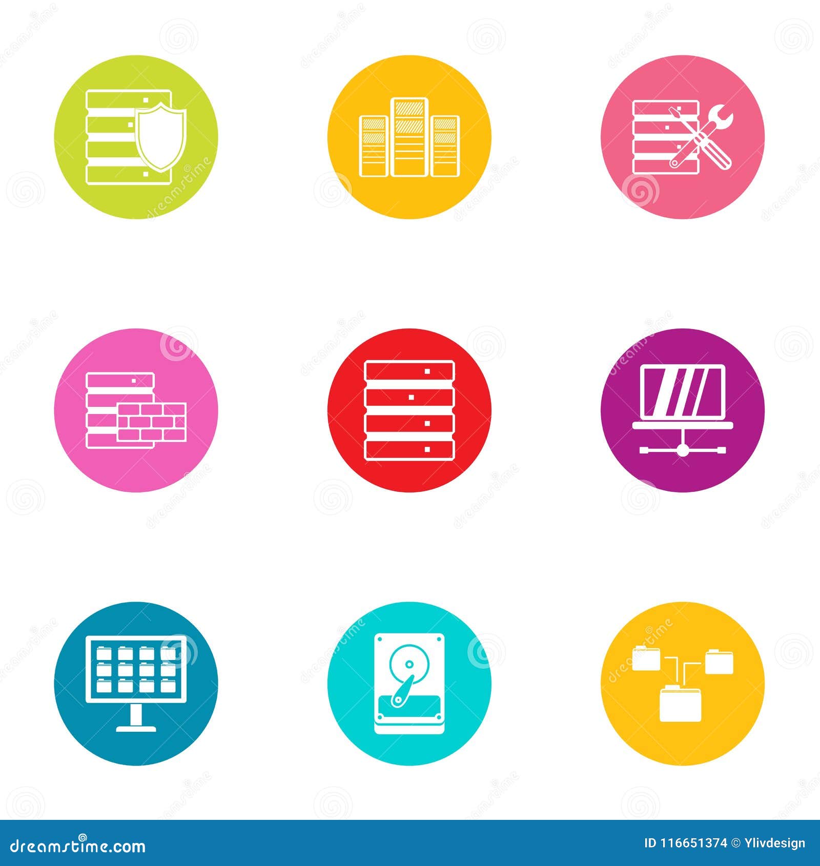 Technical Instrument Icons Set, Flat Style Stock Vector - Illustration ...
