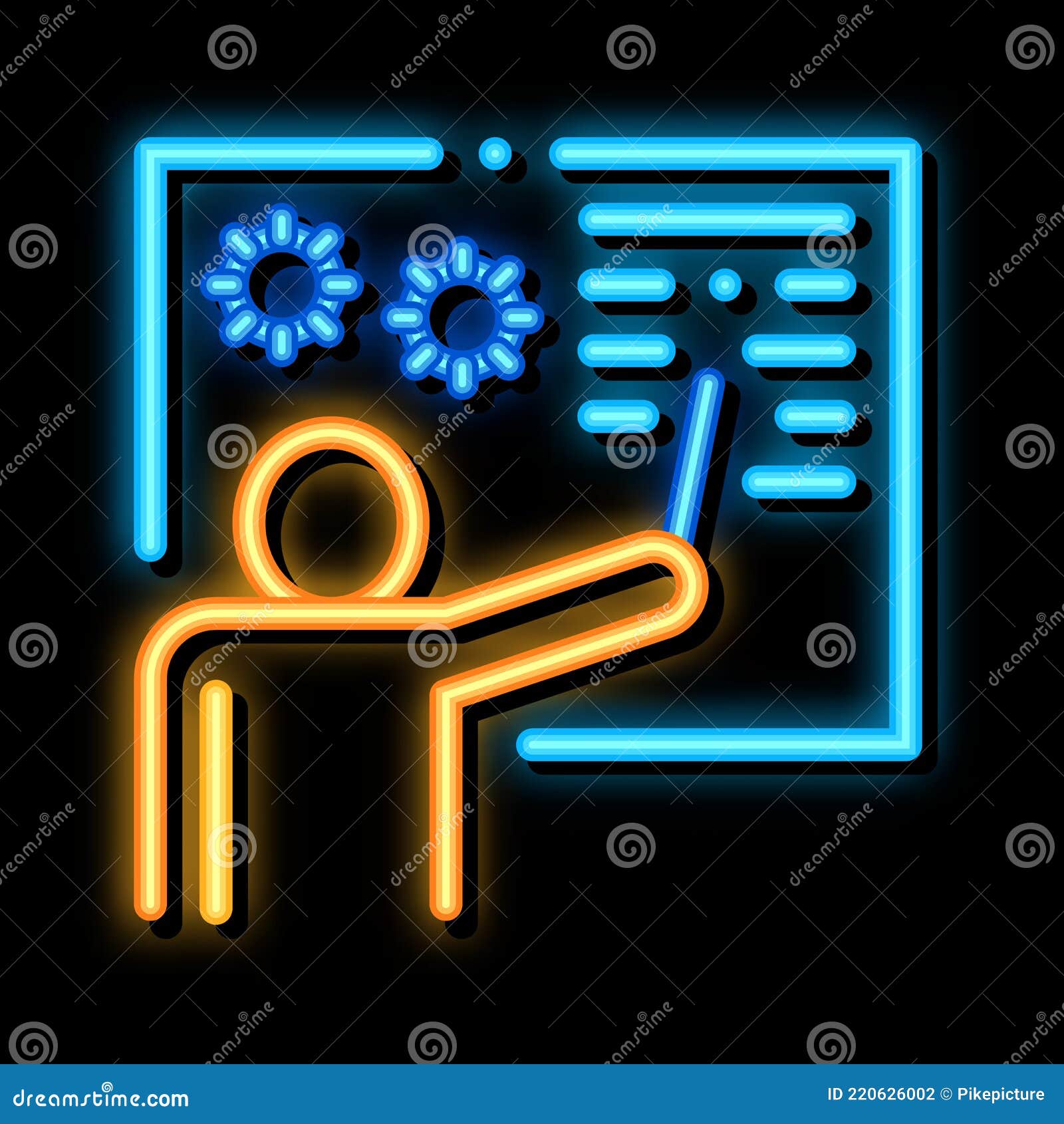 Technical Lesson Neon Glow Icon Illustration Stock Vector ...