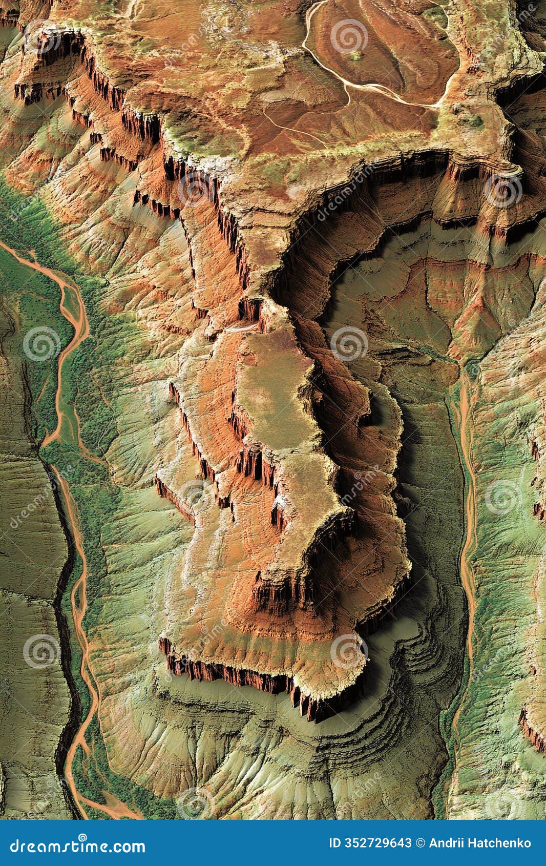 Technical LiDAR GIS Visualization of a National Park Showing Elevation Hiking Trails and Terrain ...