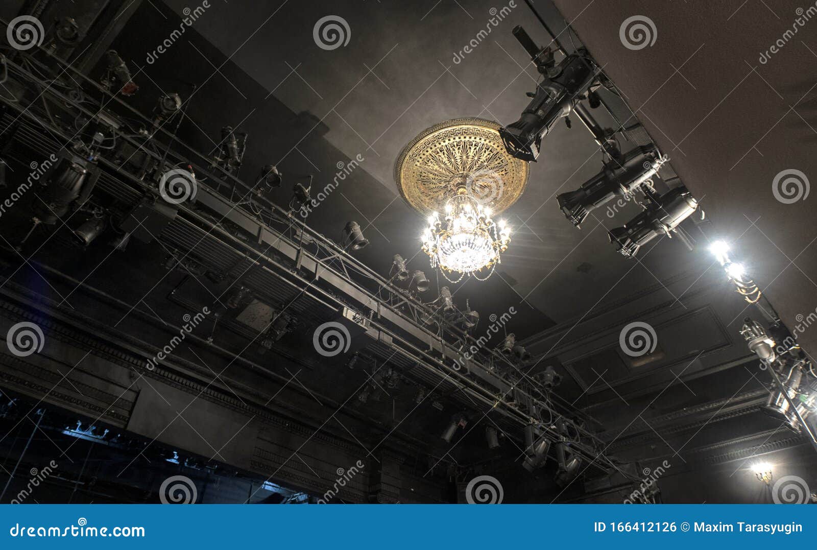 Technical Lights that the Stage at Theater. Stock Photo - Image of ...