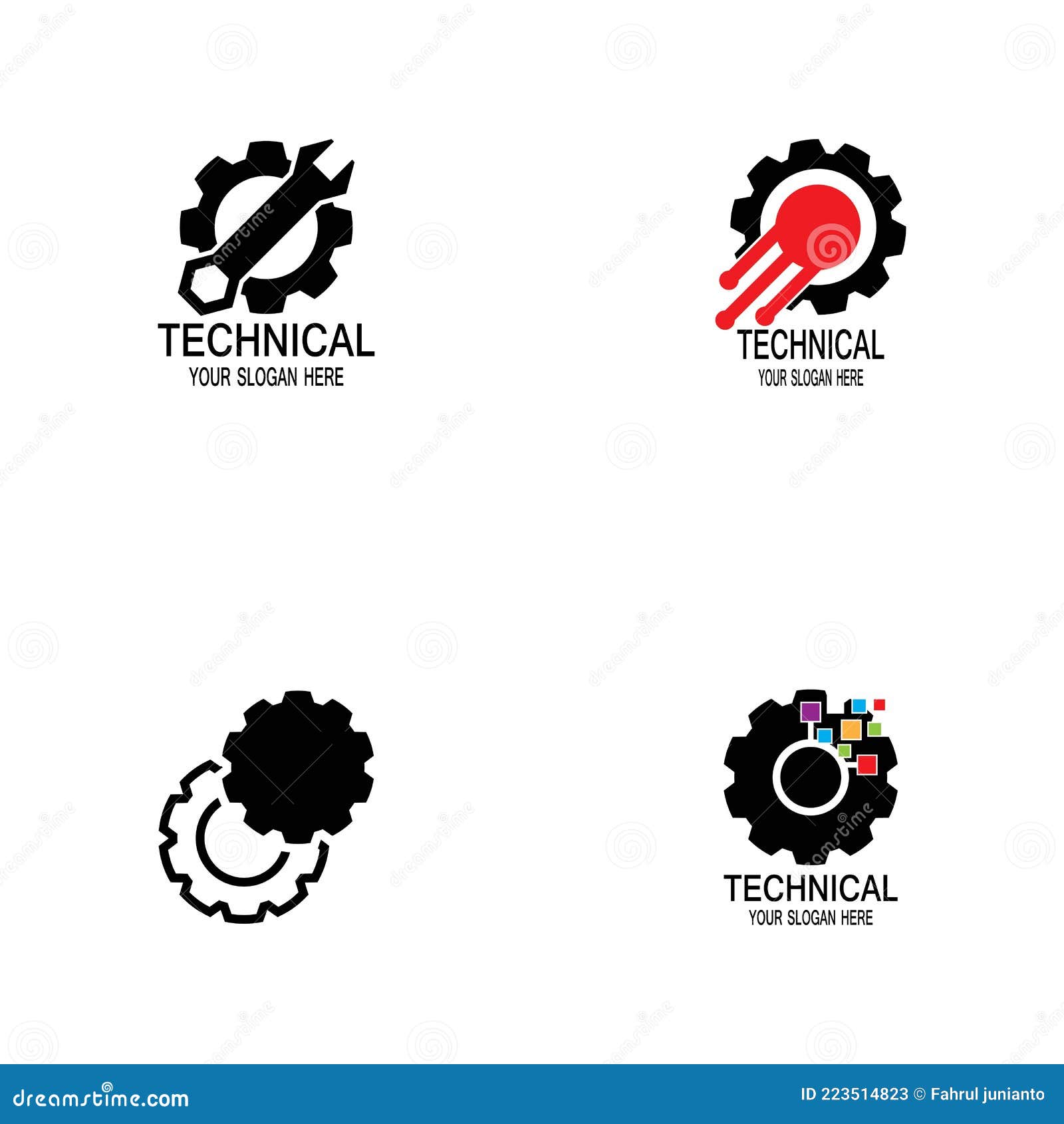 Technical Logo Design Vector Template Stock Vector - Illustration of ...
