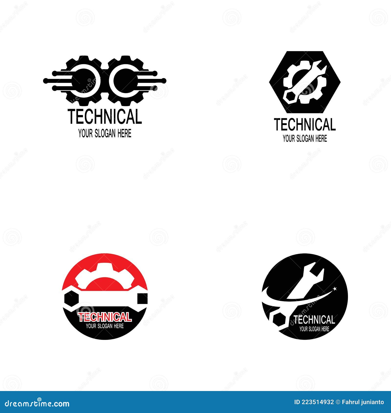 Technical Logo Design Vector Template Stock Vector - Illustration of ...