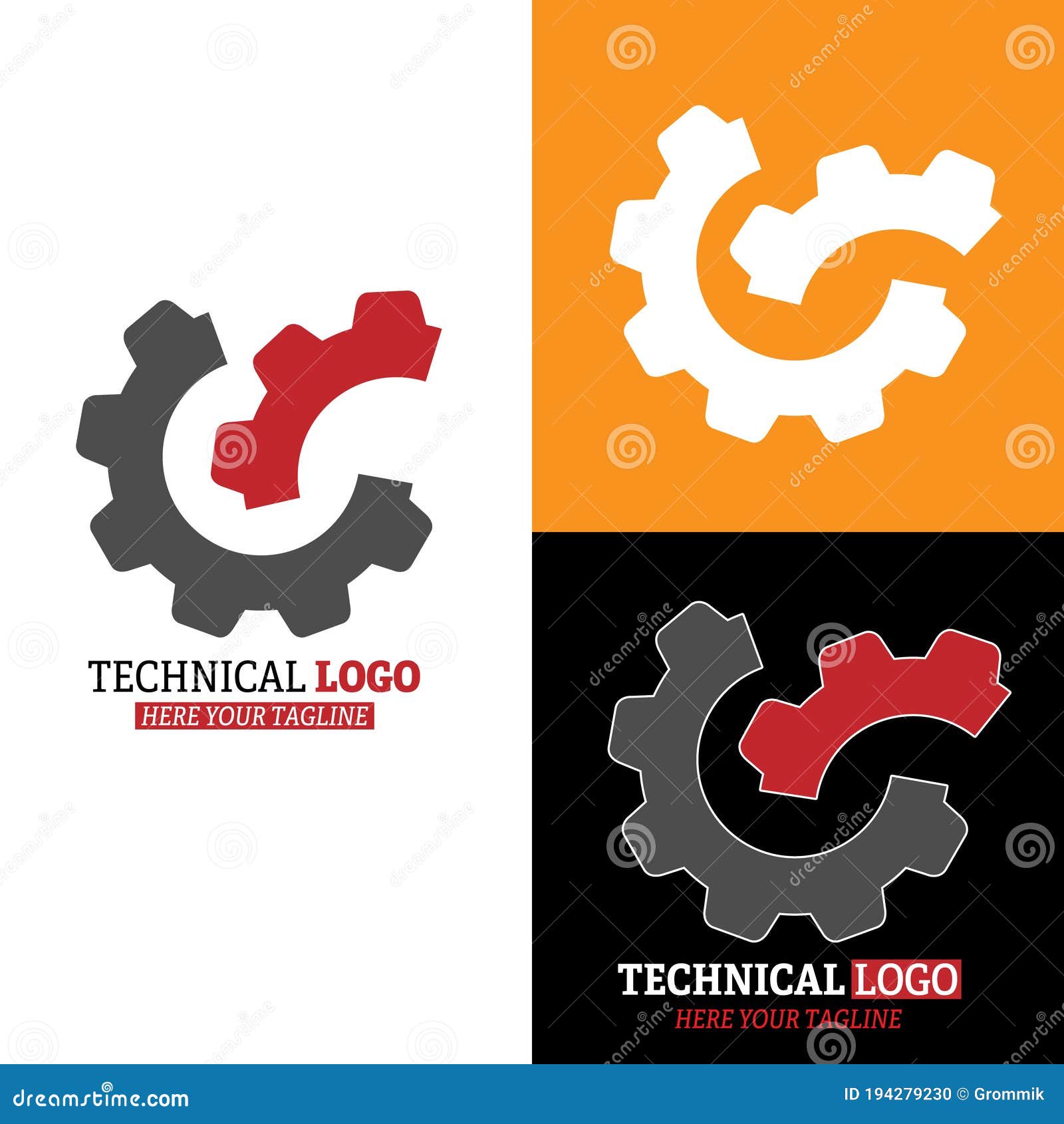 Technical Logo. Vector Illustration for a Logo, Sticker, or Emblem ...