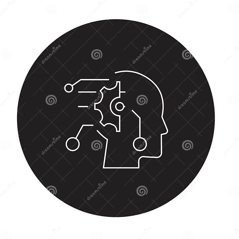 Technical Mind Black Vector Concept Icon. Technical Mind Flat ...