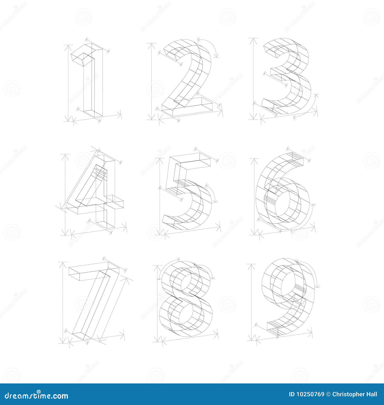 Technical Numbers stock vector. Illustration of graphic - 10250769