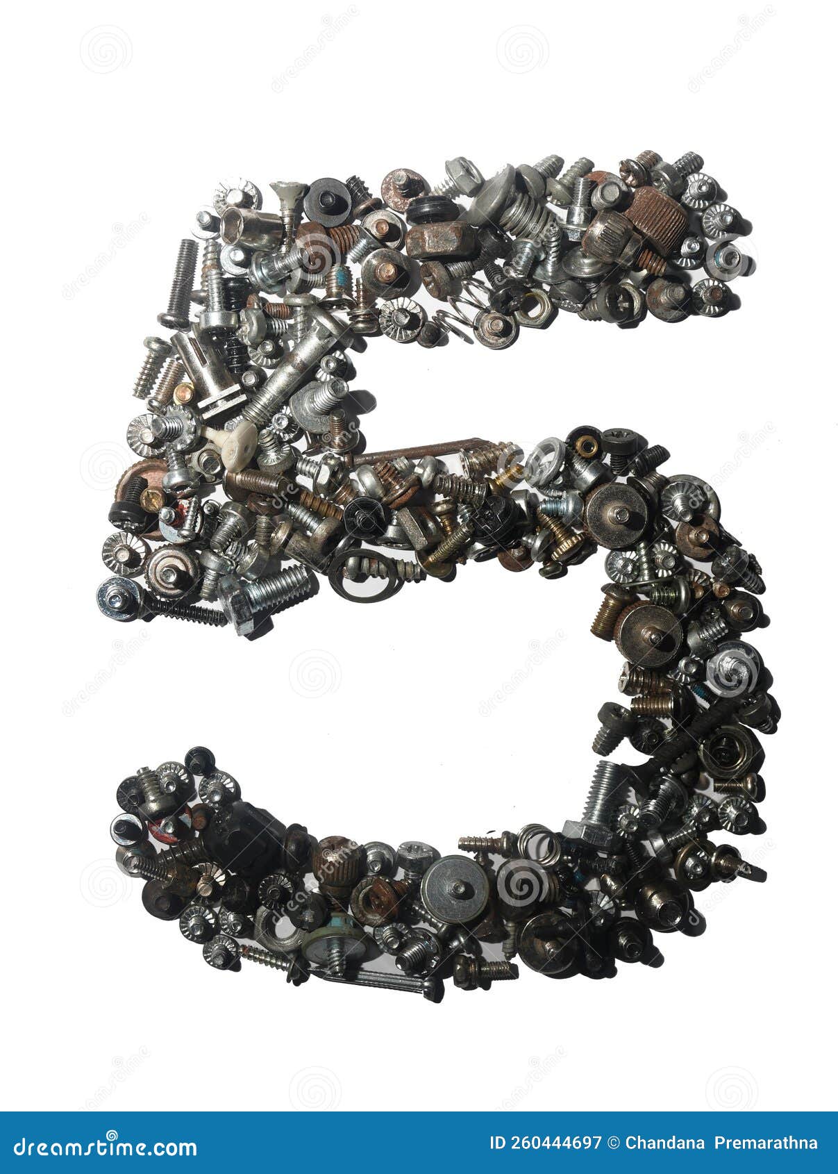 Technical Numbers Made of Metal Bricks and Nut.number 5 Stock Image ...