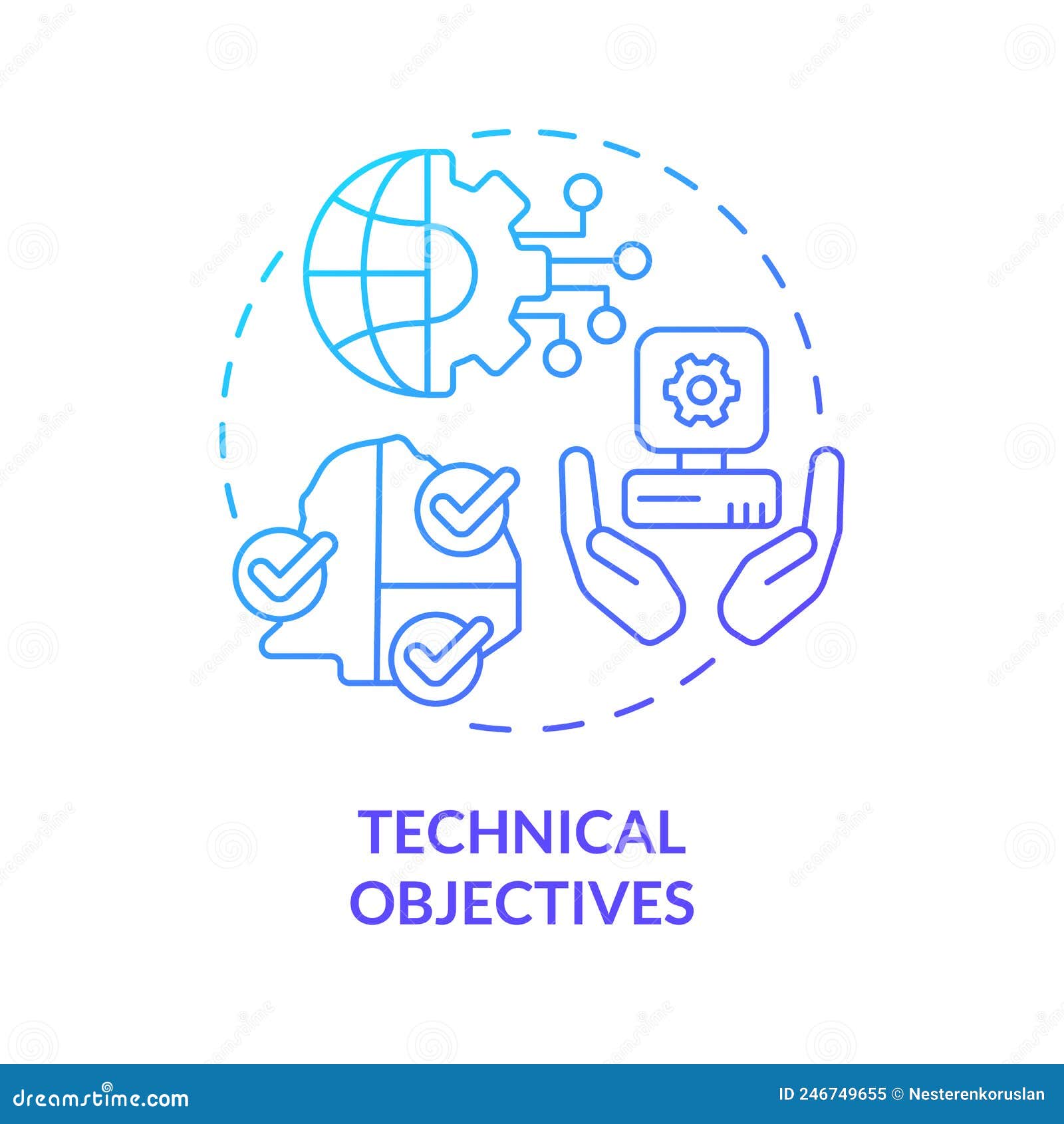 Technical Objectives Blue Gradient Concept Icon Stock Vector ...