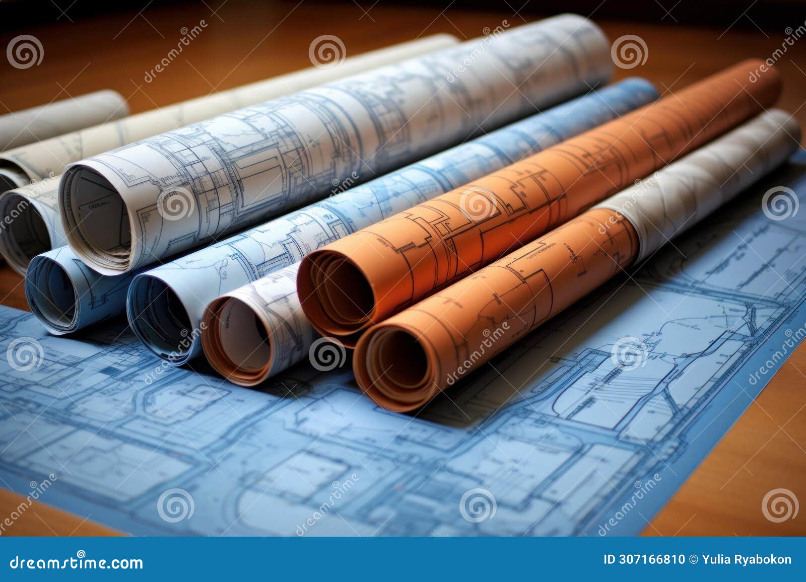 Technical Paper Blueprints Rolls Engineer. Generate Ai Stock Photo ...