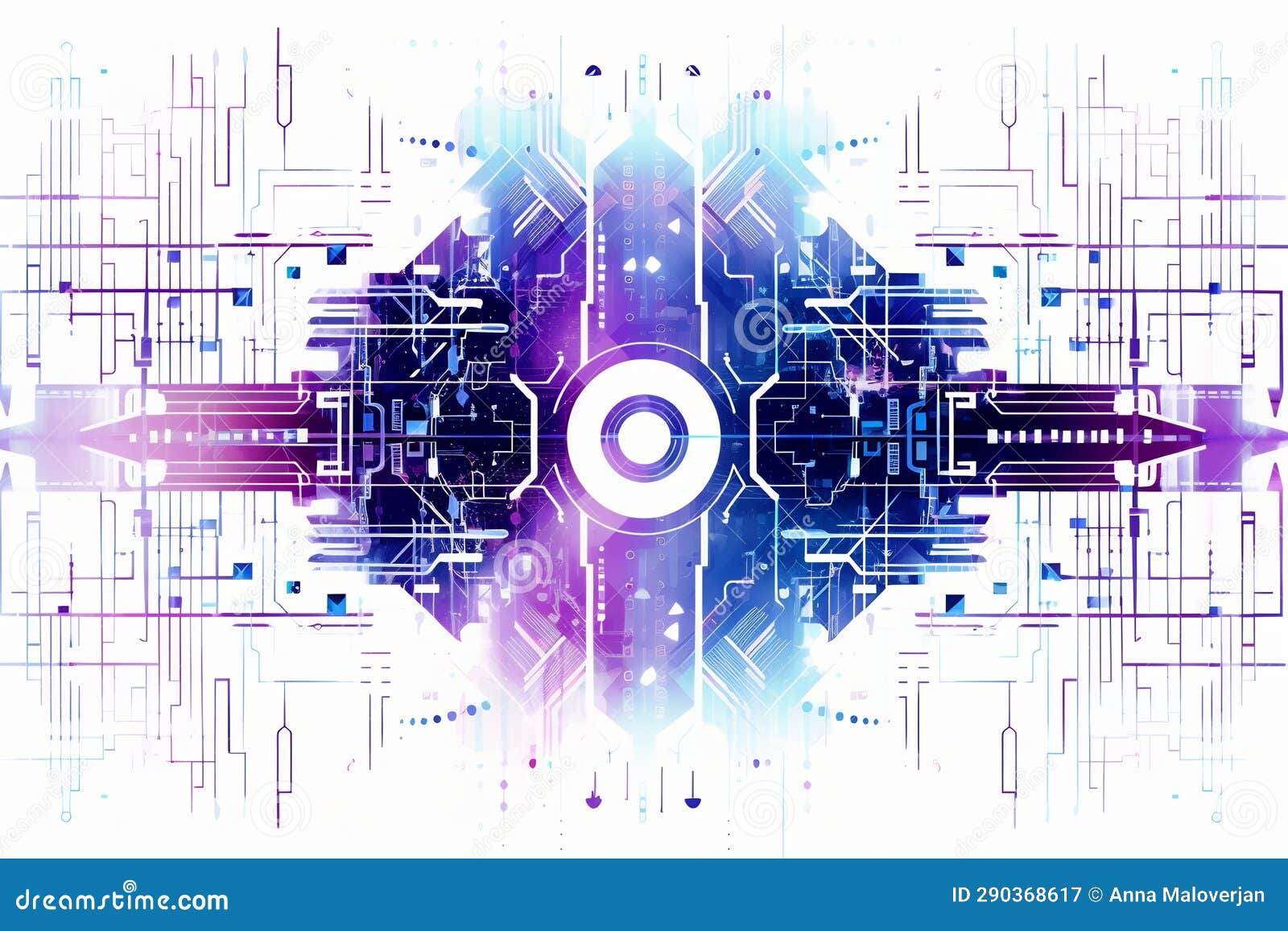 Technical Pattern with Circuit Board Stock Illustration - Illustration ...