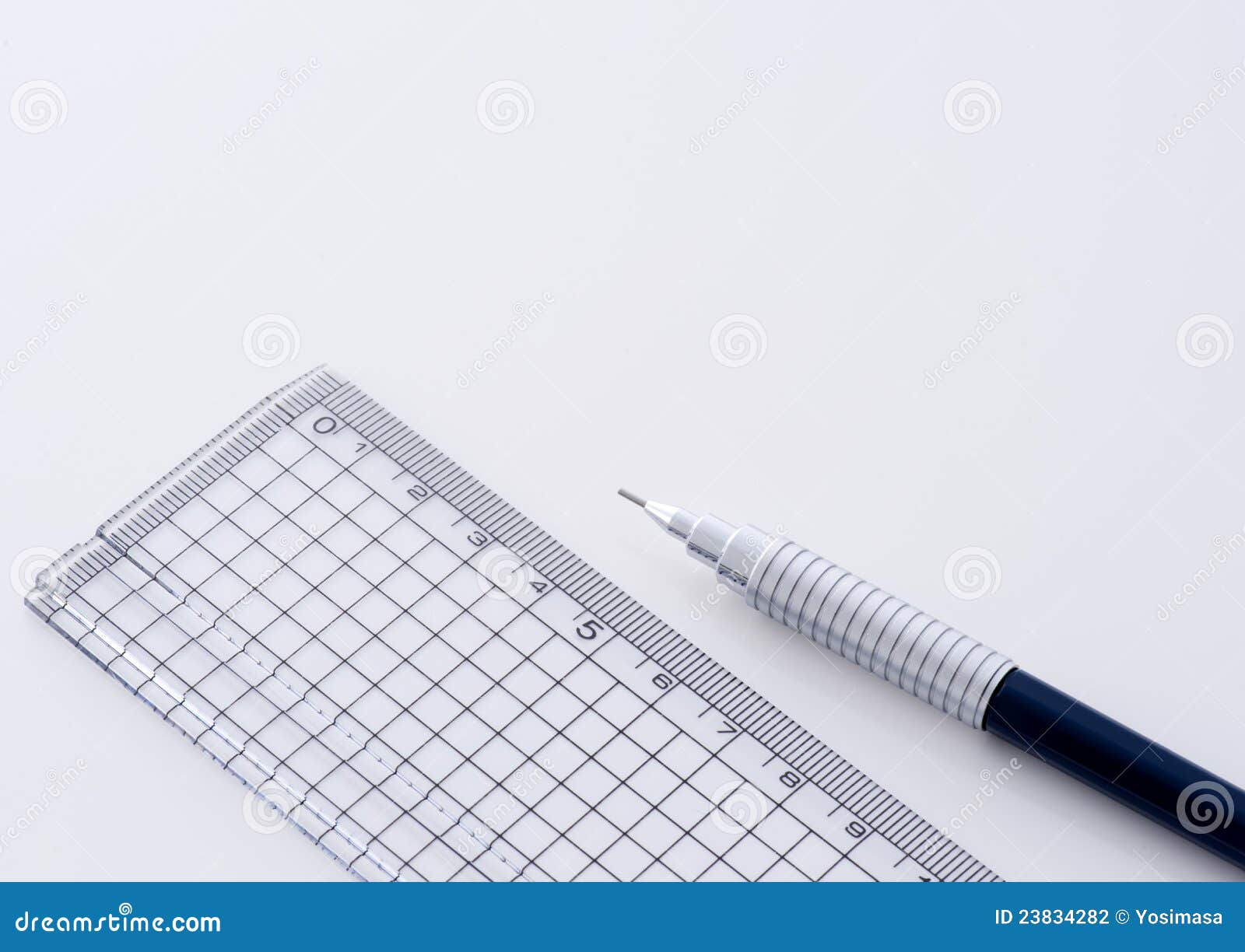 Technical pencil and ruler stock photo. Image of closeup - 23834282