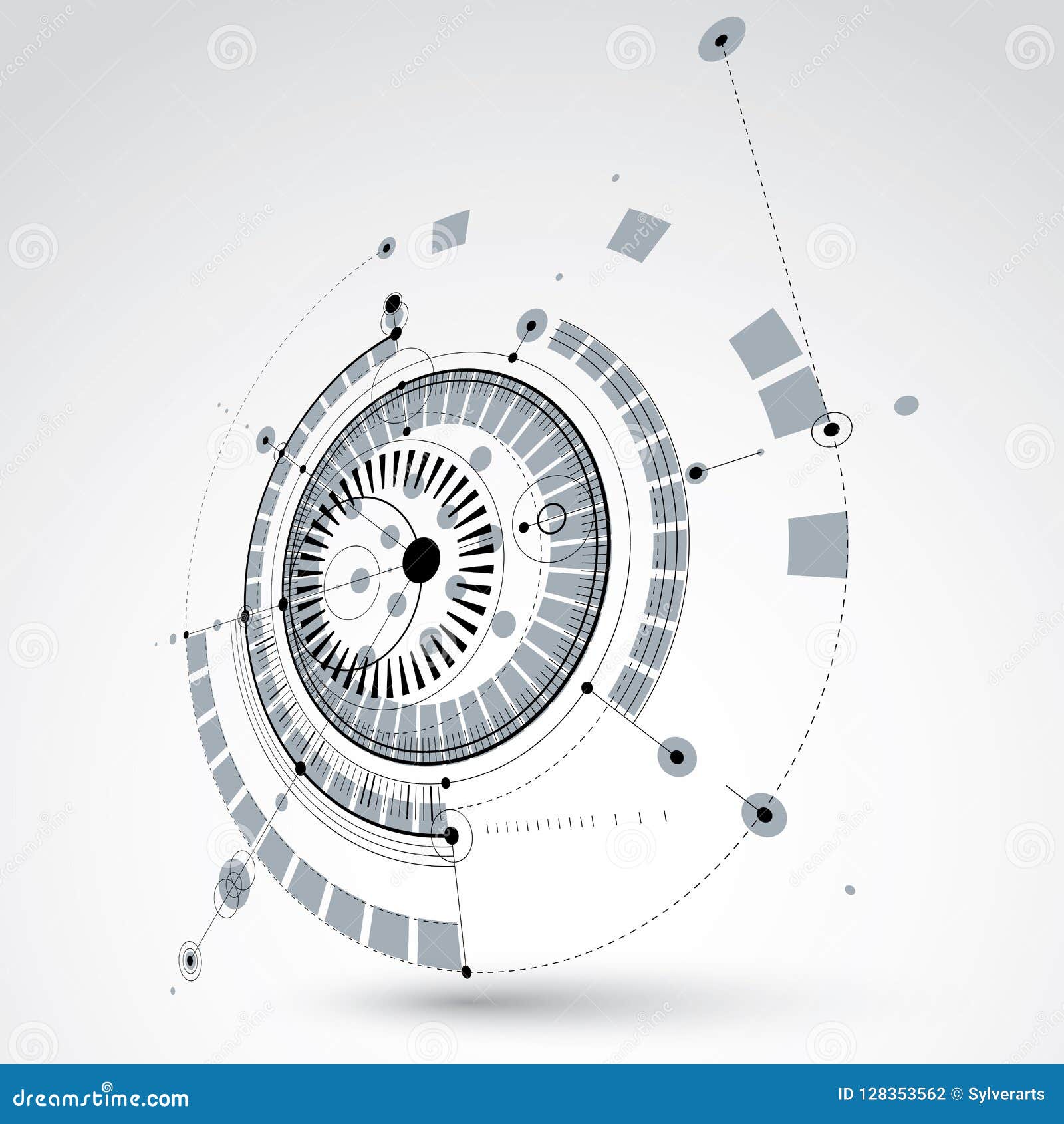 Technical Plan, Engineering Draft. Vector Drawing Of Industrial ...