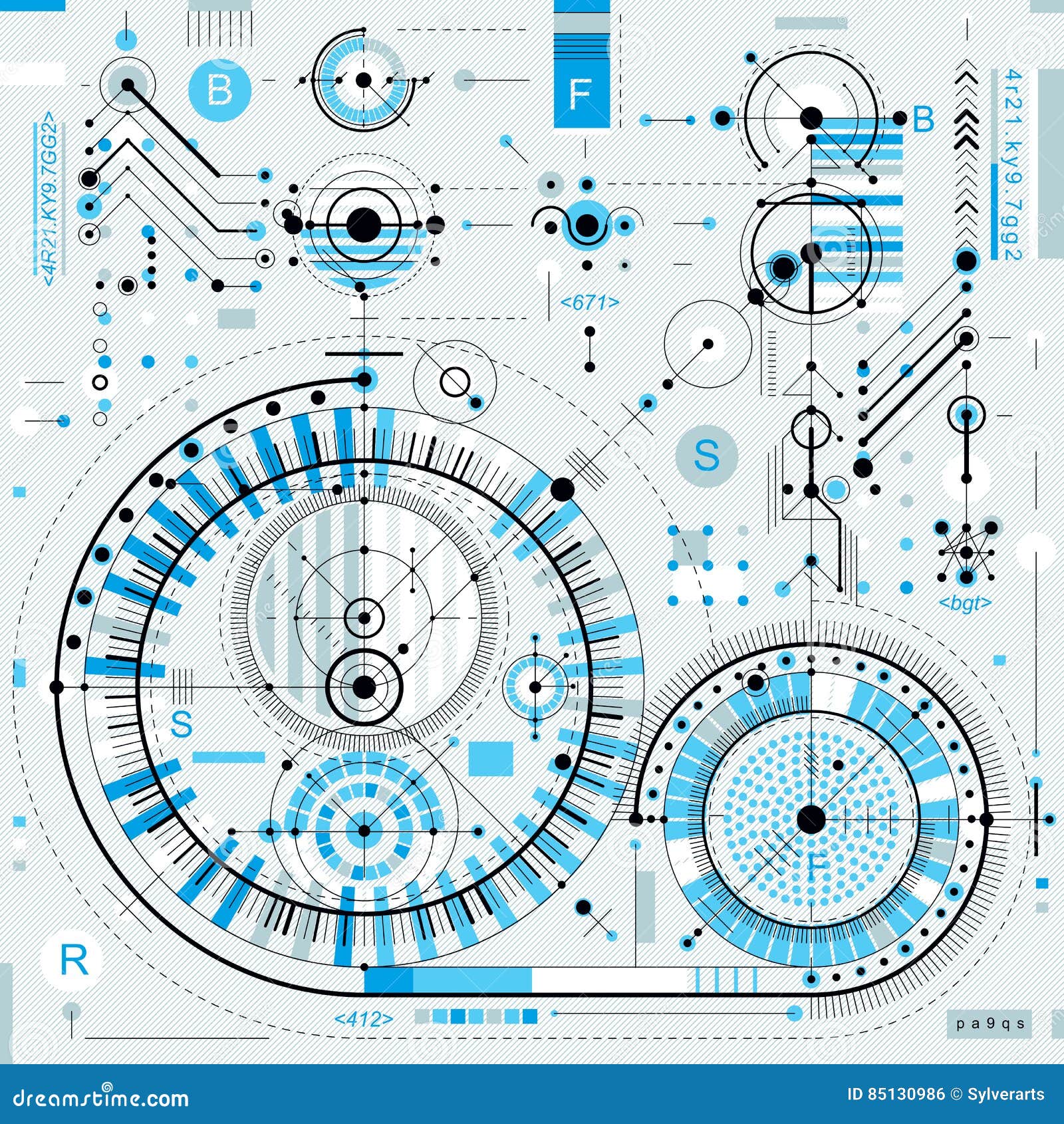 Technical Plan, Engineering Draft. Vector Drawing of Industrial Stock ...