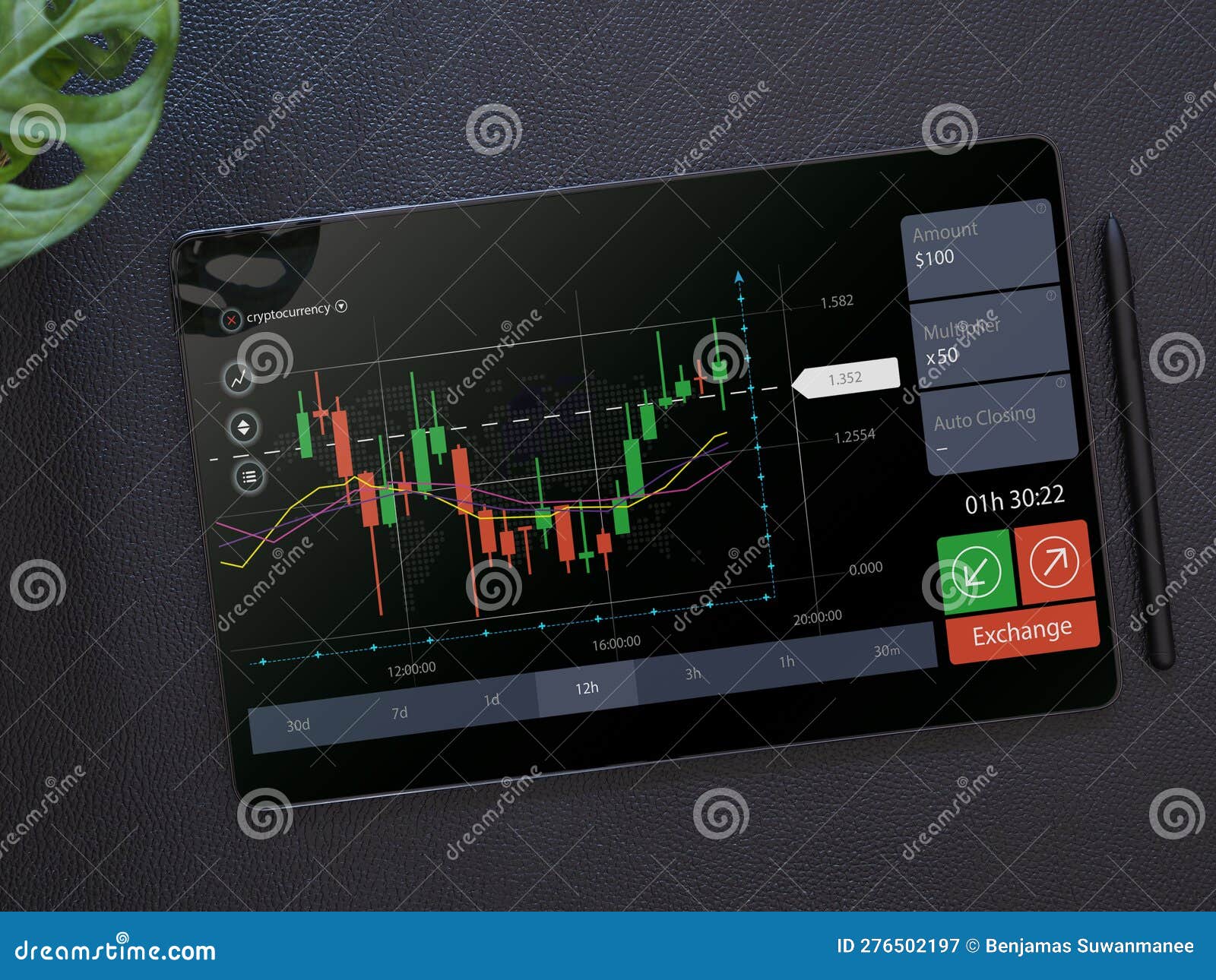 Technical Price Graph And Indicator, Red And Green Candlestick Chart On ...