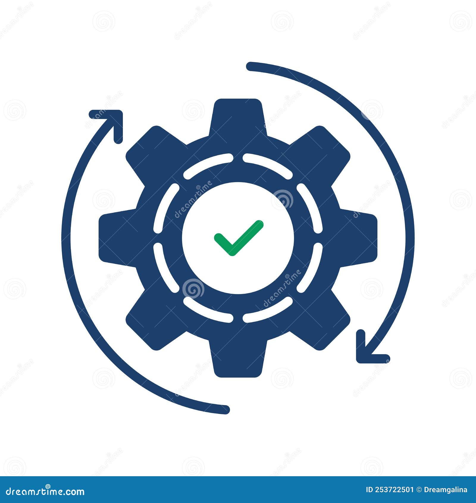 Technical Process Icon with Abstract Cogwheel Stock Vector ...