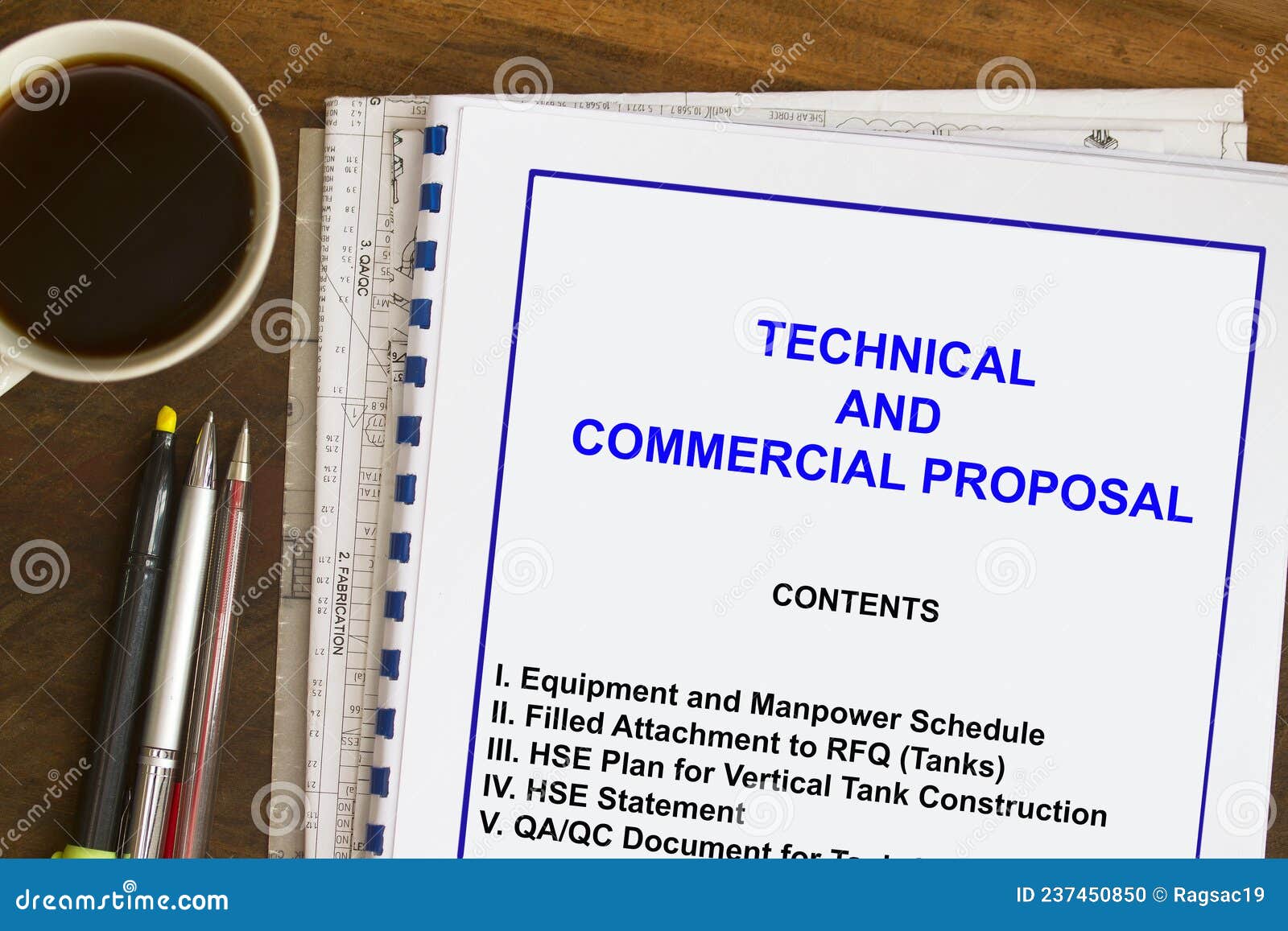 Technical Proposal for Equipment and Tools Stock Photo - Image of ...