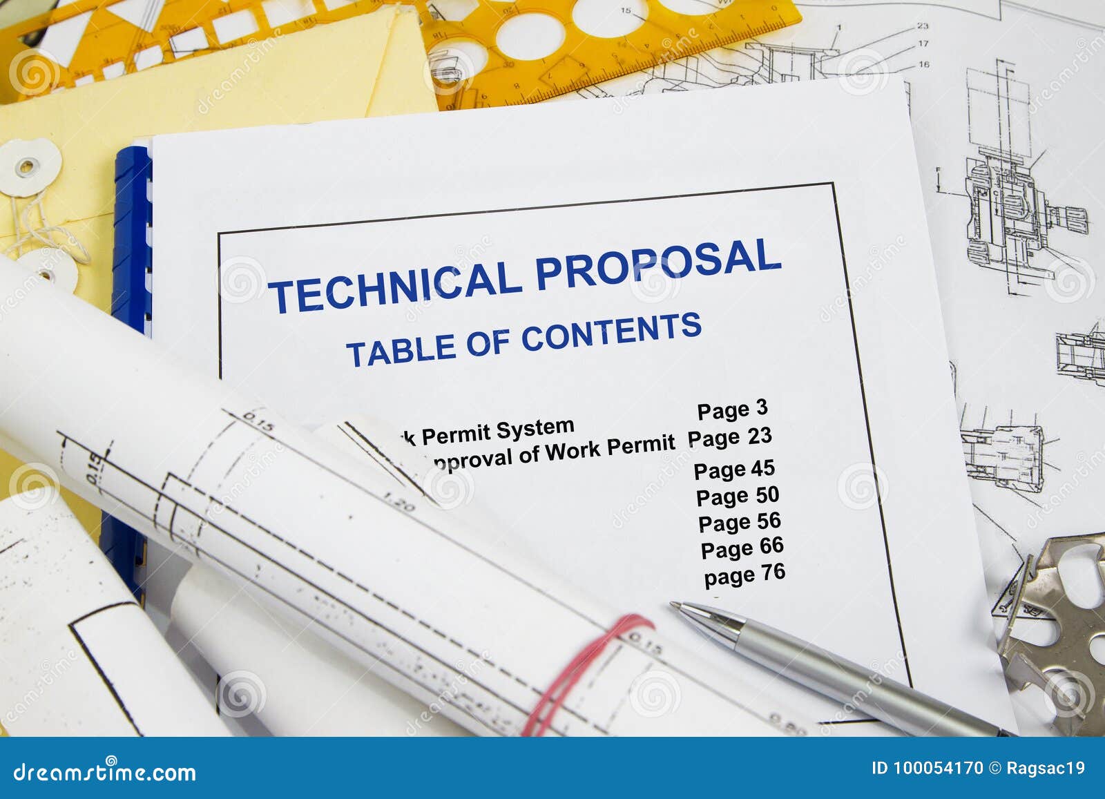 Technical Proposal stock photo. Image of construction - 100054170
