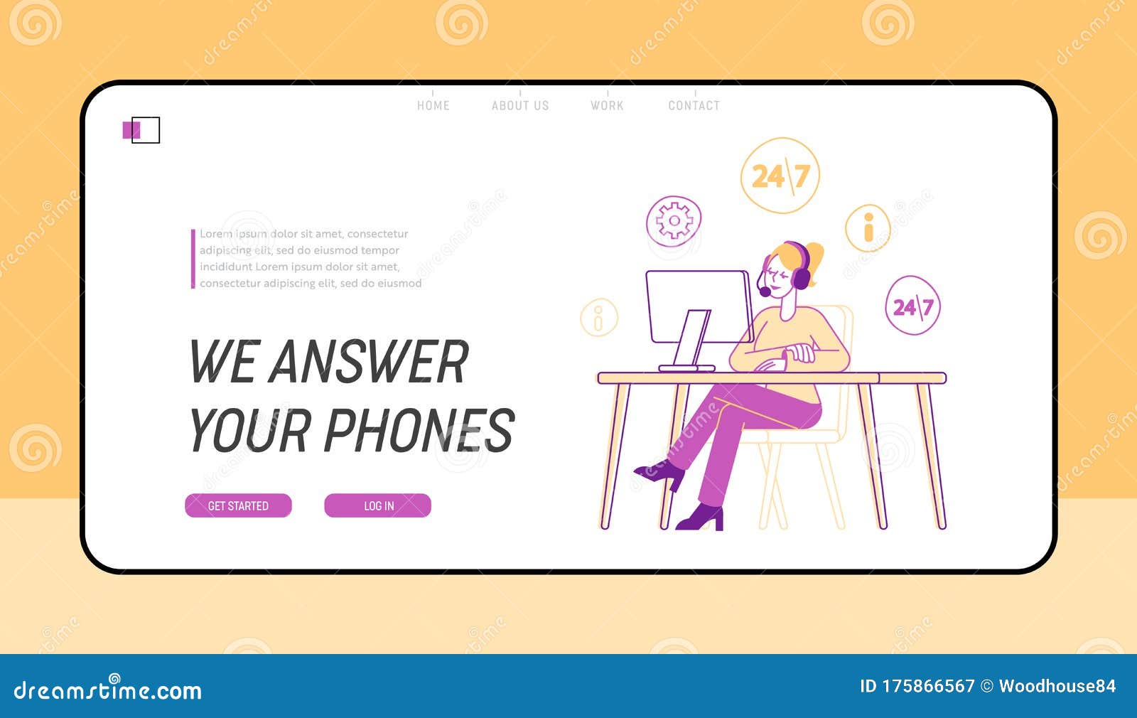 Technical Receptionist Customer Support Service, Helpdesk Landing Page ...
