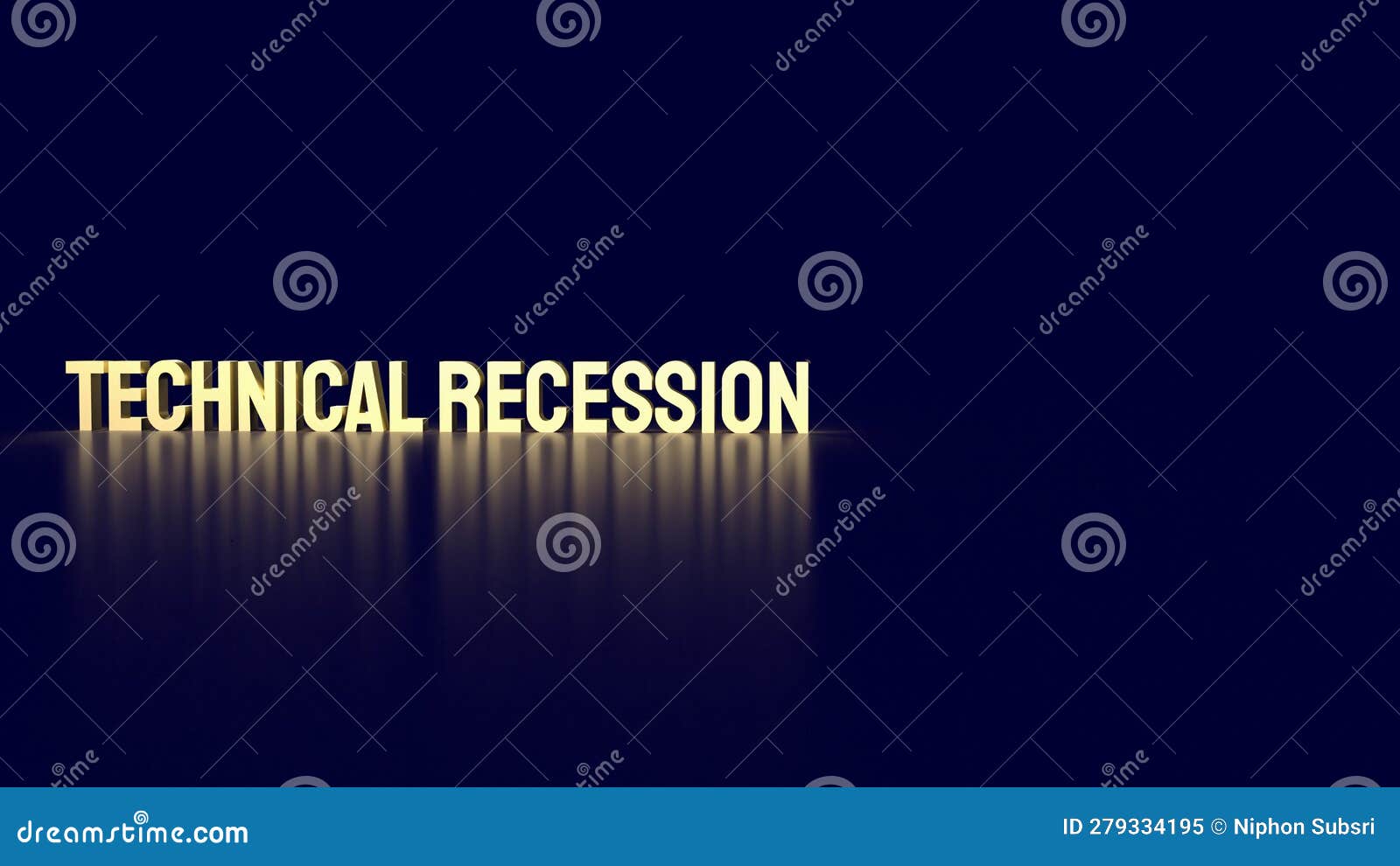 The Technical Recession Gold Text for Business Concept 3d Rendering ...