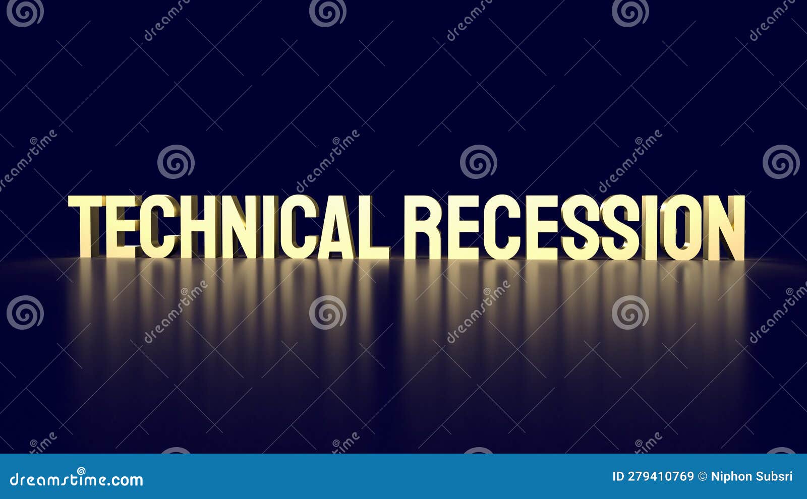 The Technical Recession Gold Text for Business Concept 3d Rendering ...
