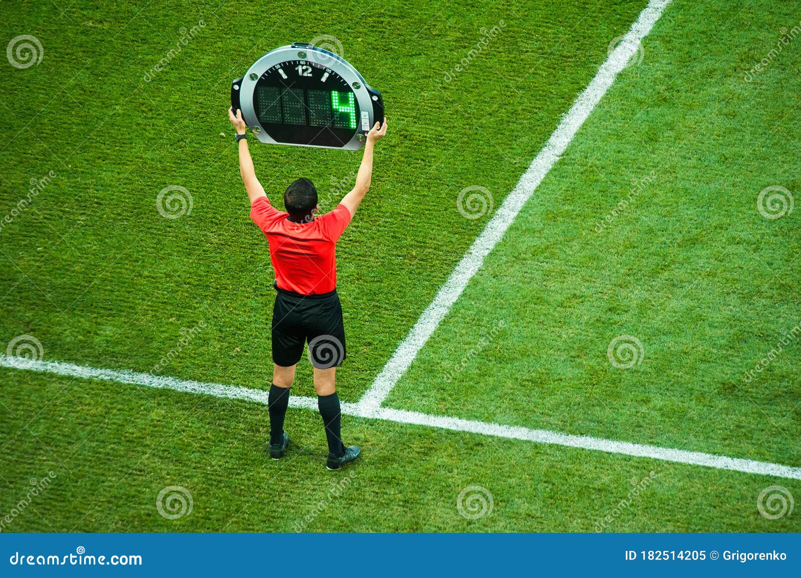 Technical Referee Shows 3 Minutes Added Time. Football Match Stock ...