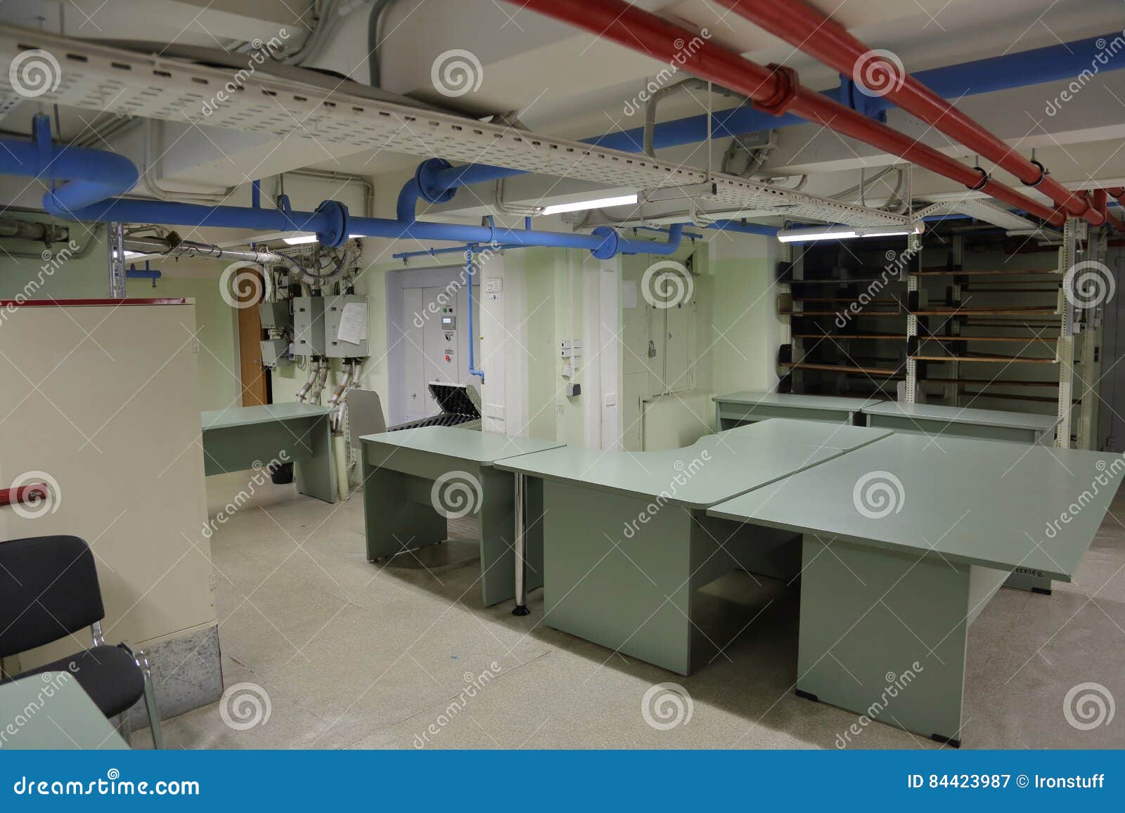 The Technical Room in the Basement Stock Image - Image of pipes, inside ...