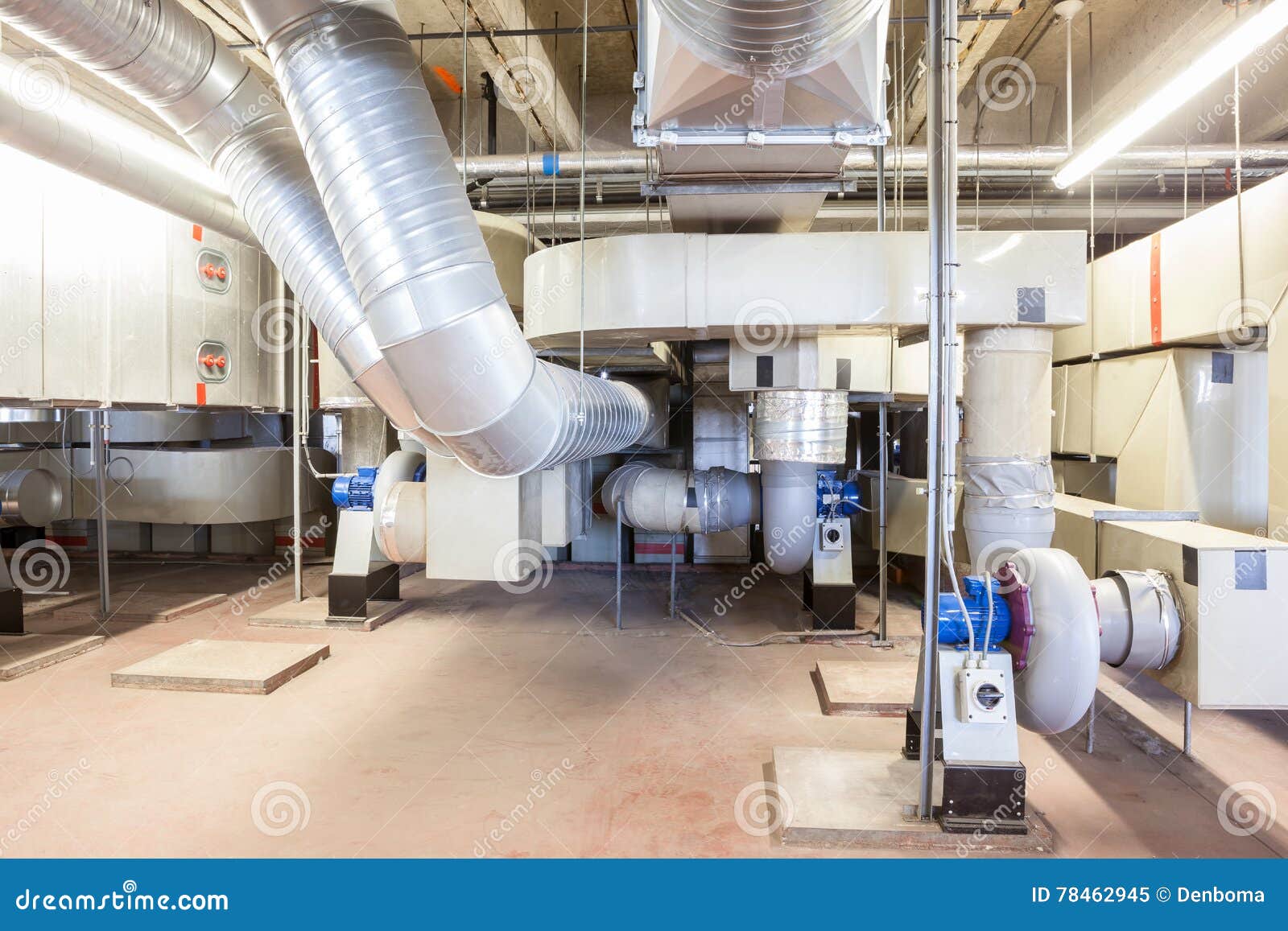 Technical Room with Exhaust Stock Image - Image of equipment, metal ...