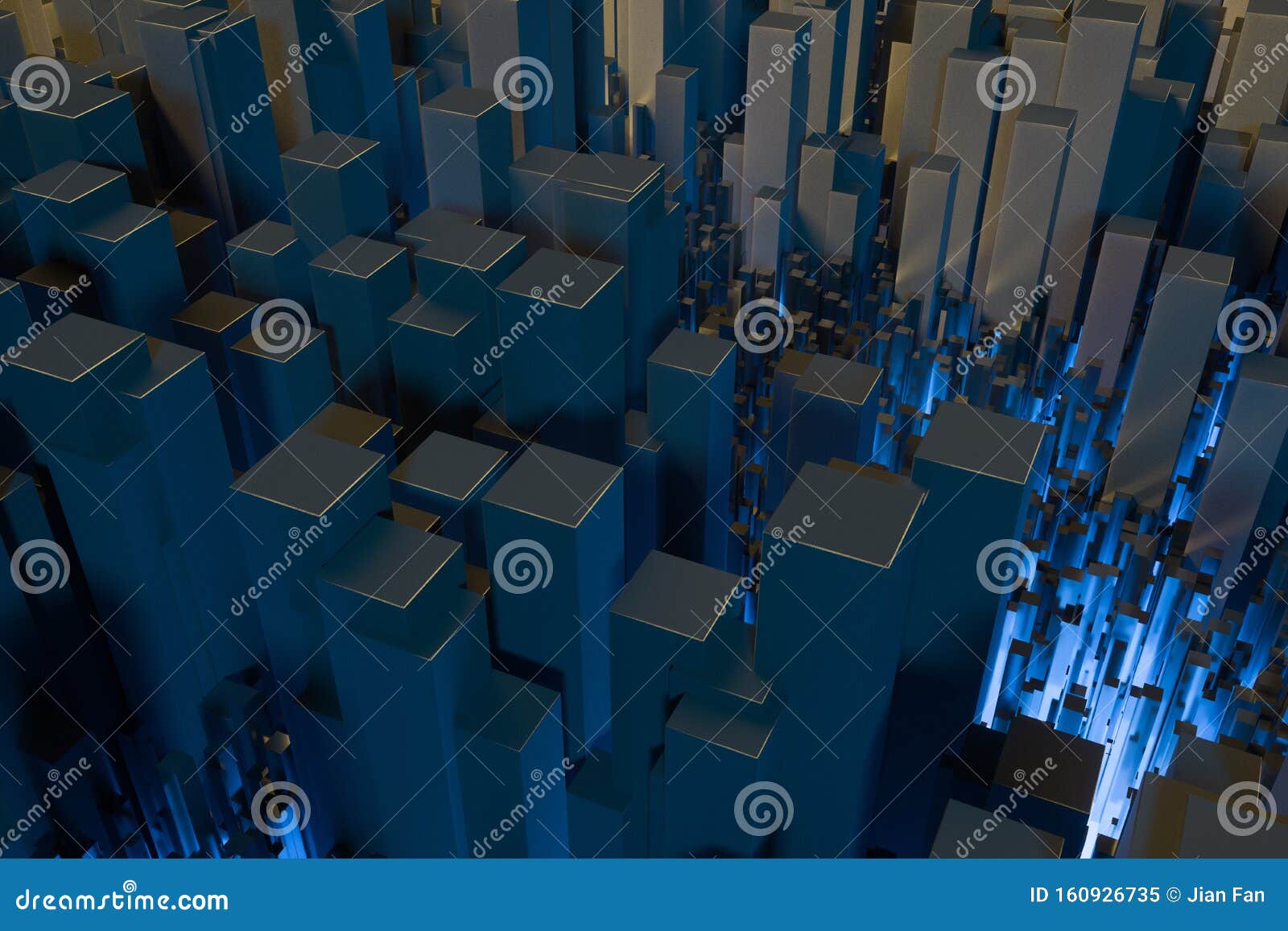 Technical Scene Made Up of Repetitive Columns, 3d Rendering Stock ...