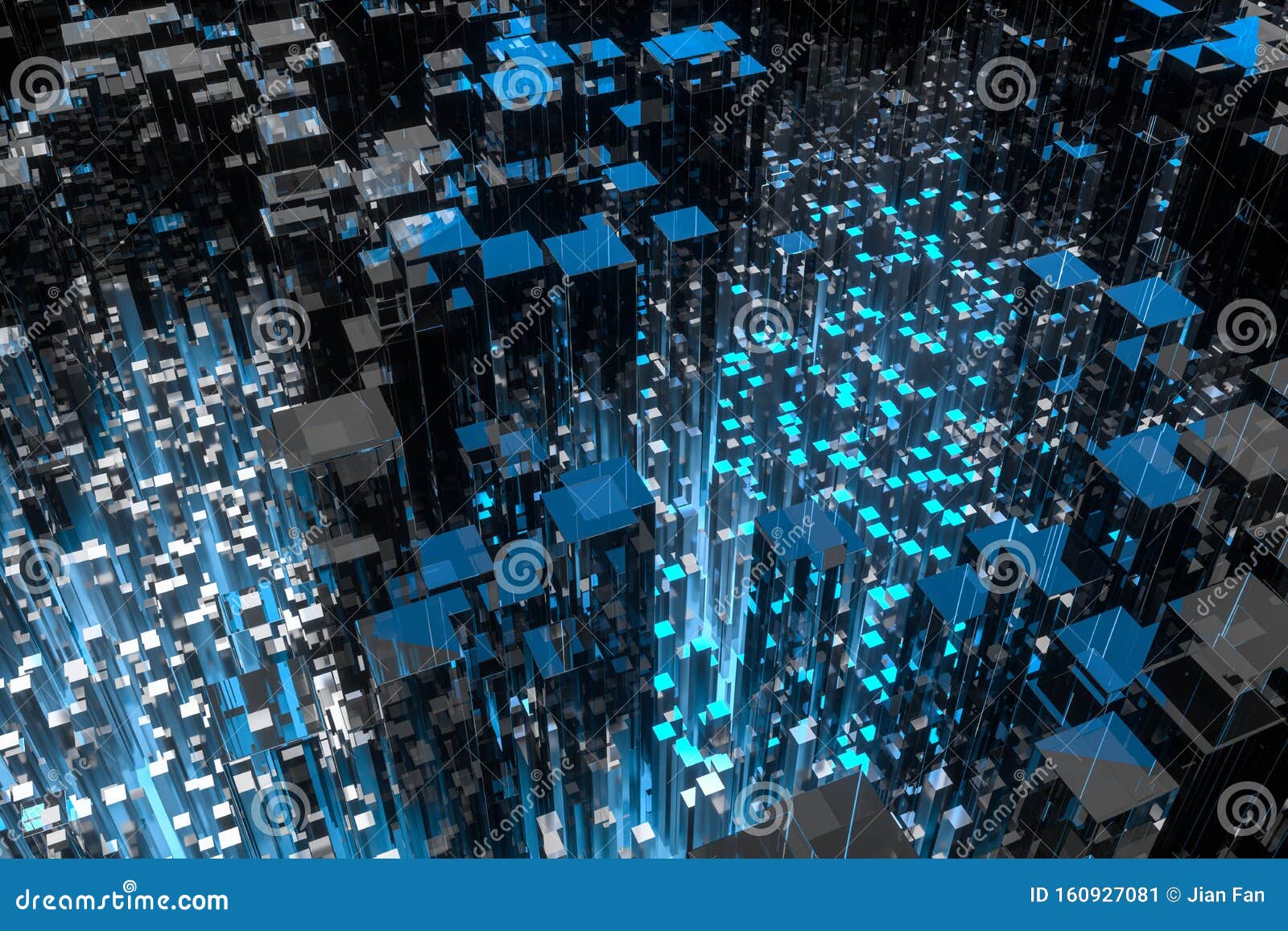Technical Scene Made Up of Repetitive Columns, 3d Rendering Stock ...