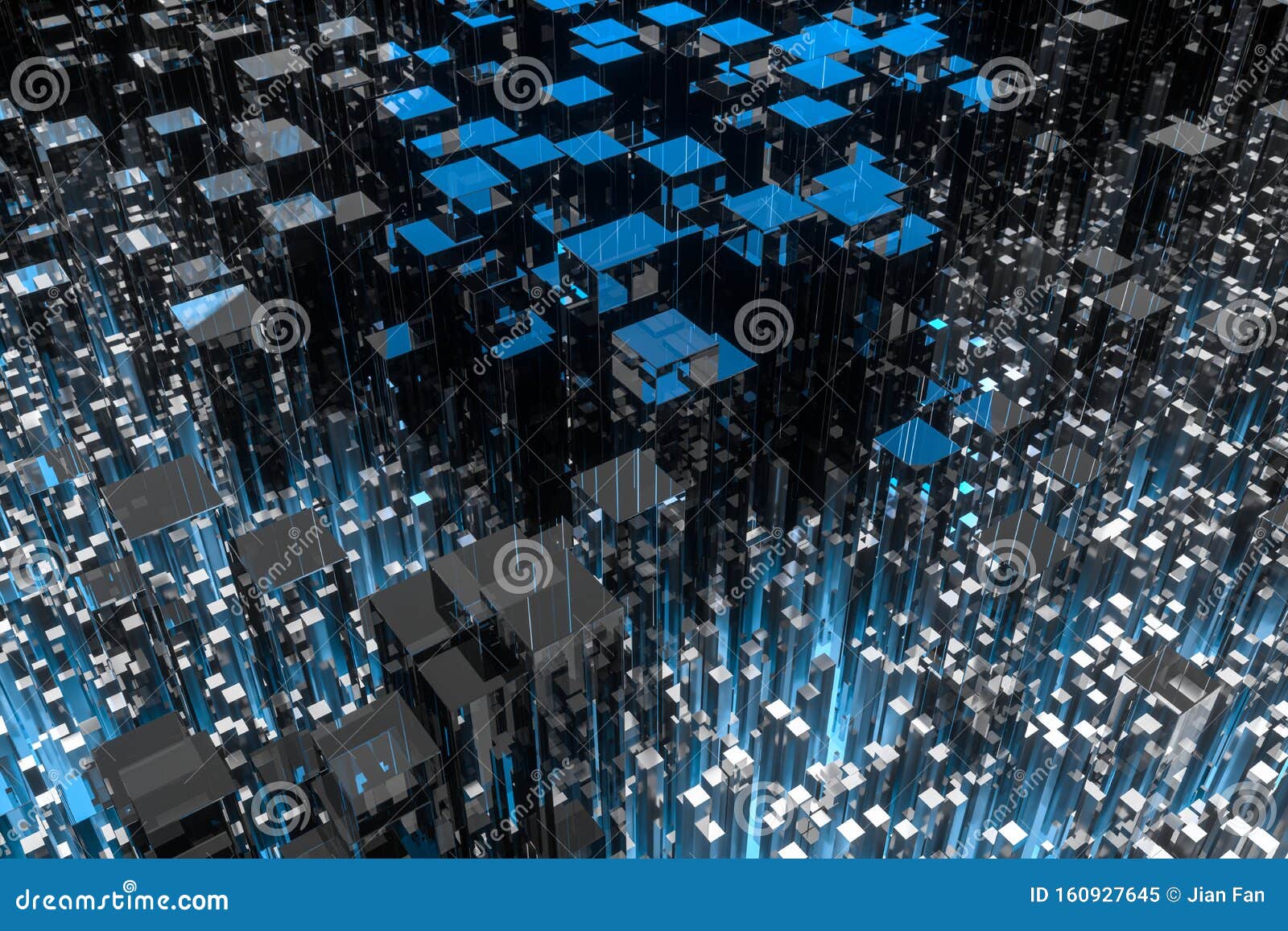 Technical Scene Made Up of Repetitive Columns, 3d Rendering Stock ...