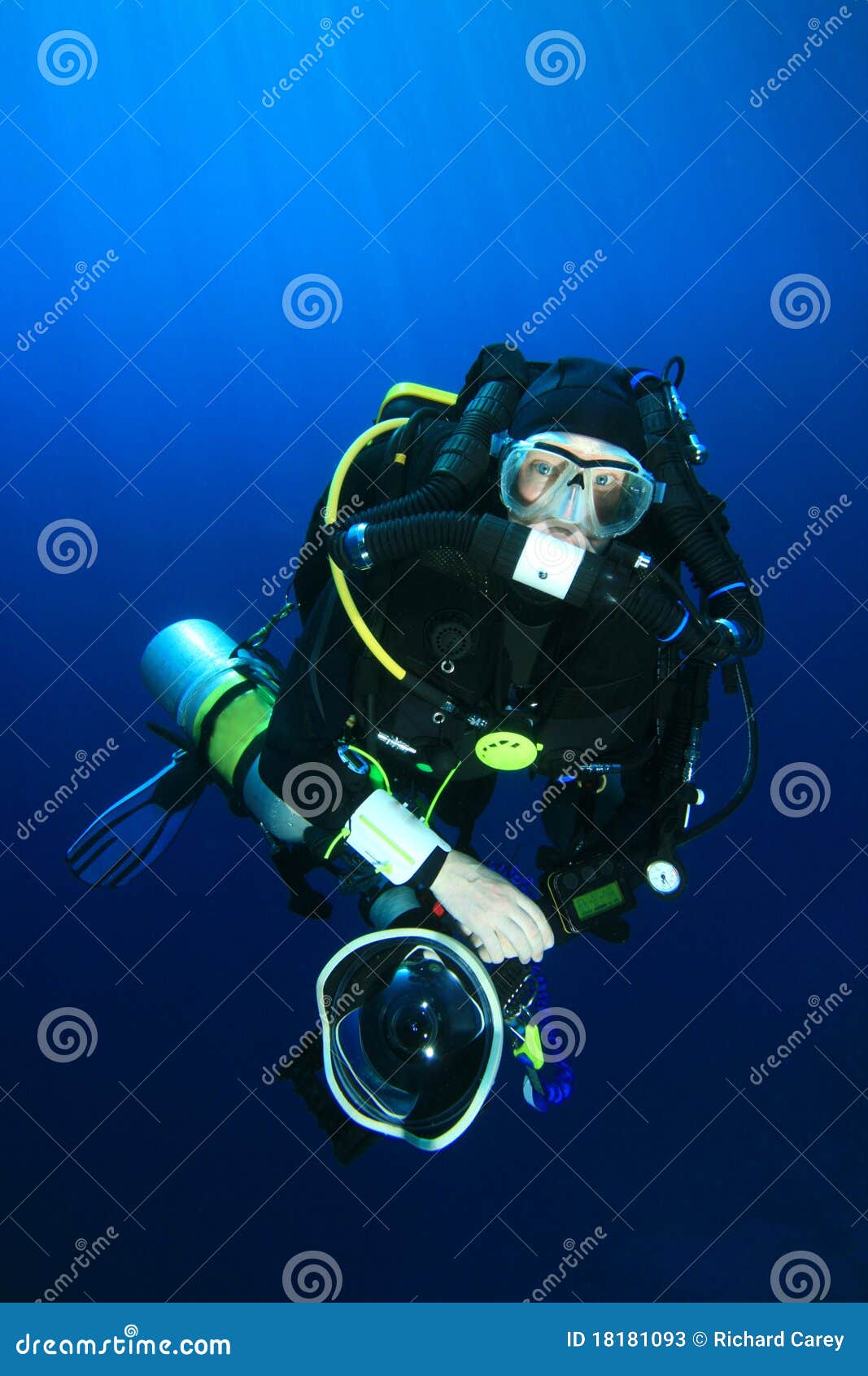 Technical Scuba Diver stock image. Image of deep, rebreather - 18181093