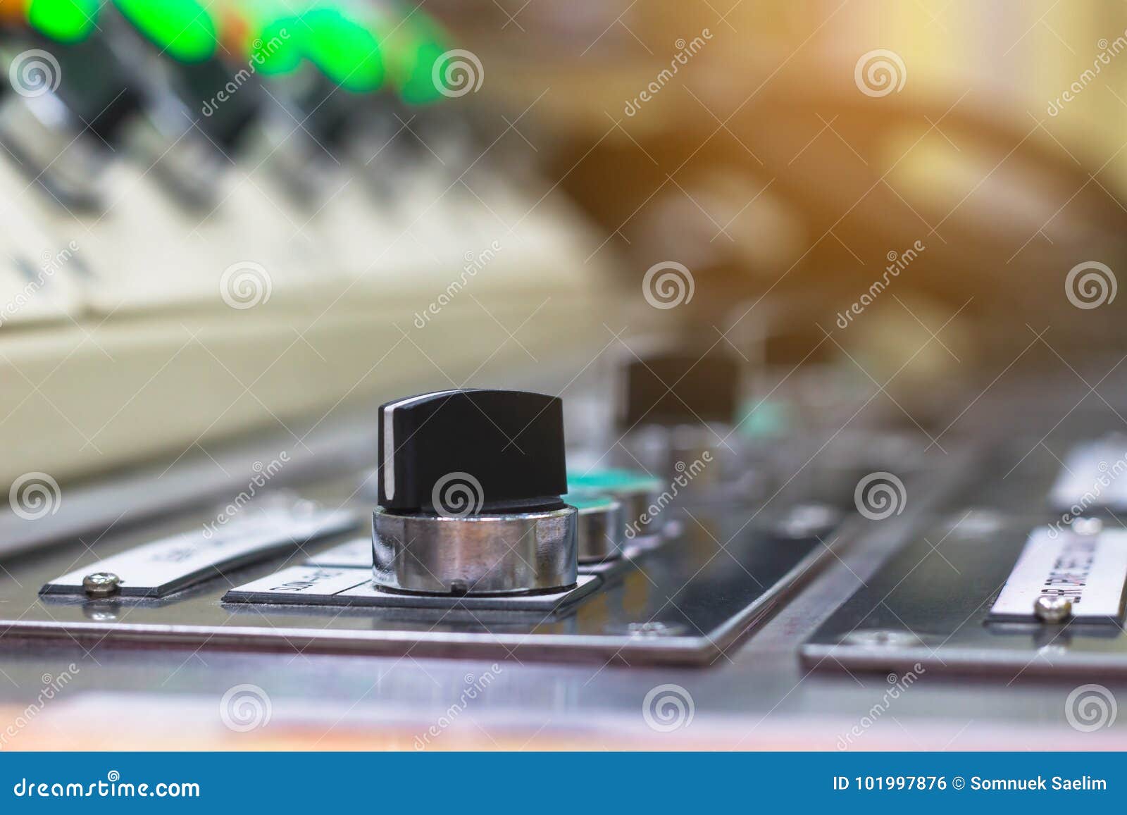 Technical Selector Switch on Control Panel with Electrical Equip Stock ...