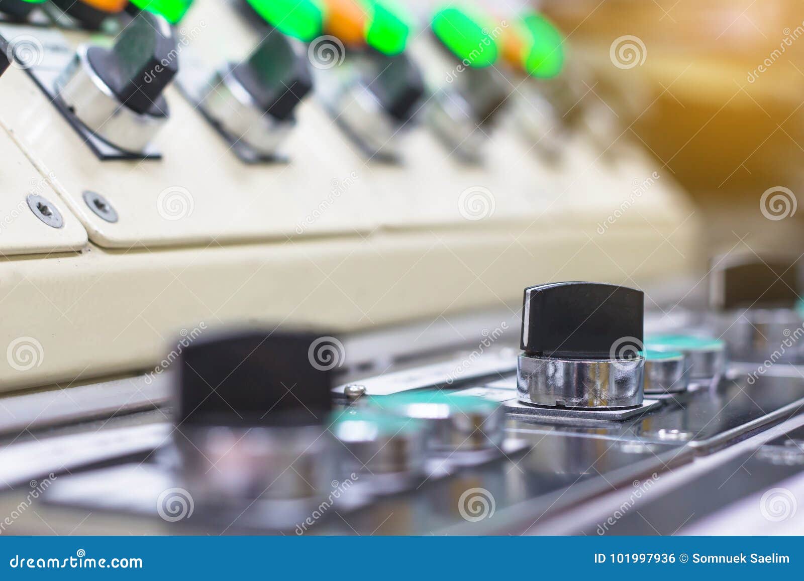 Technical Selector Switch on Control Panel with Electrical Equip Stock ...